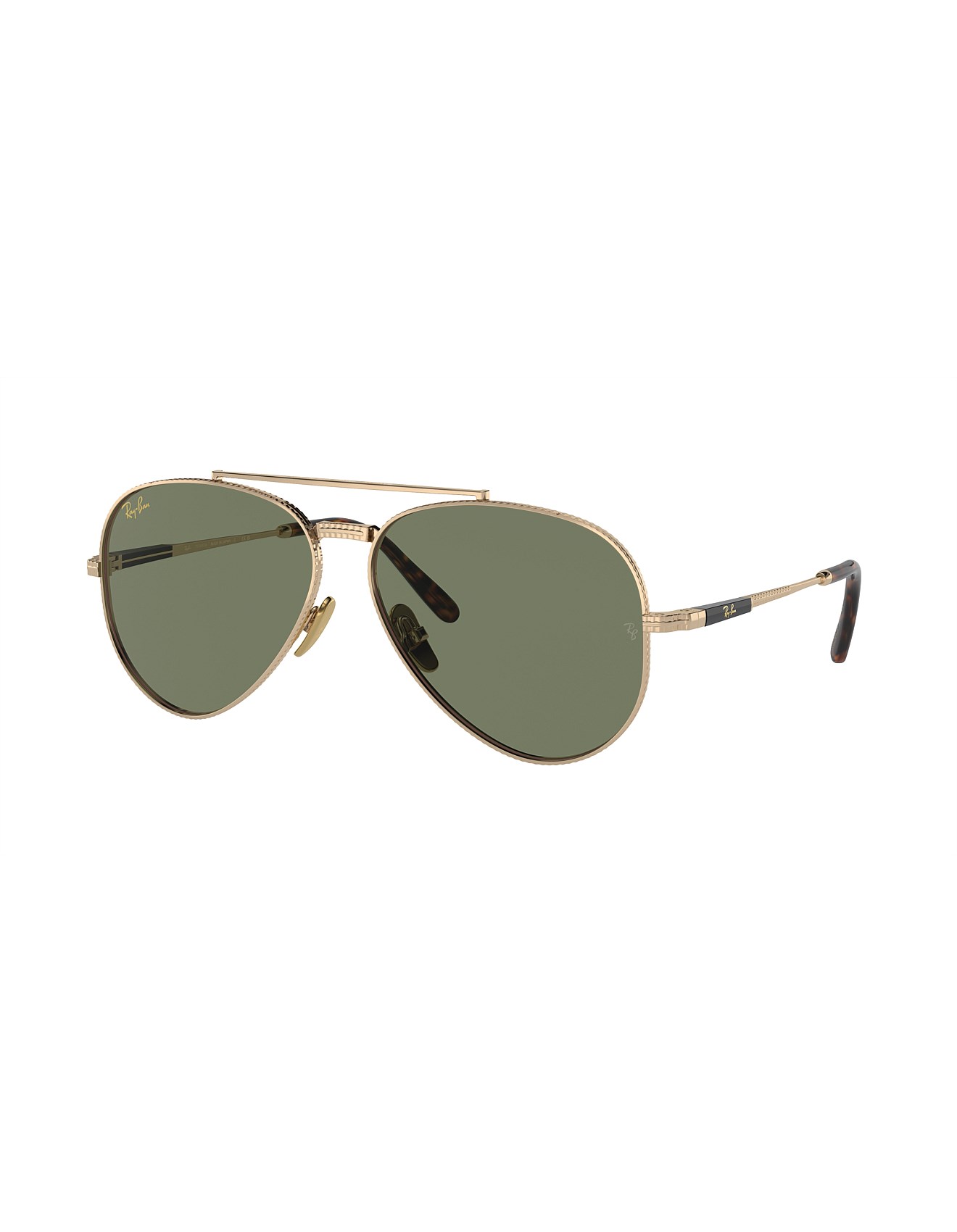 Ray-ban Aviator Titanium Arista Green Titanium Sunglasses | David Jones