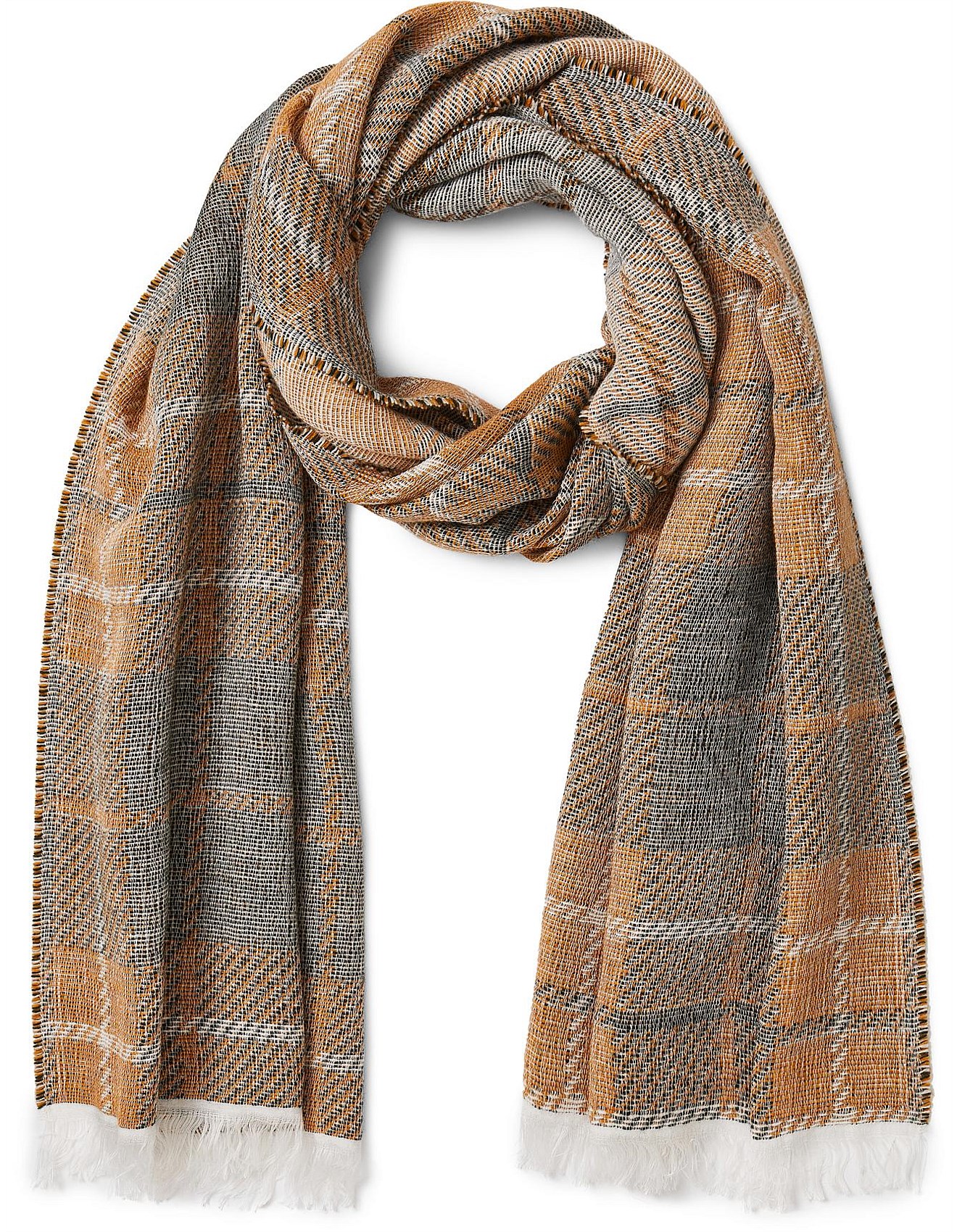 Milana Checks Woven Scarf | David Jones