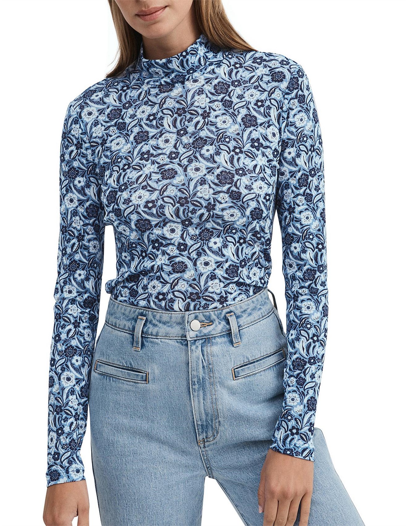 Witchery Mesh Ditsy Daisy Top | David Jones
