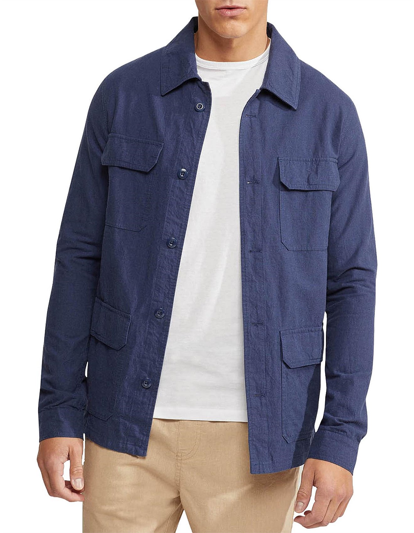 Oxford Alister Linen Cotton Overshirt | David Jones