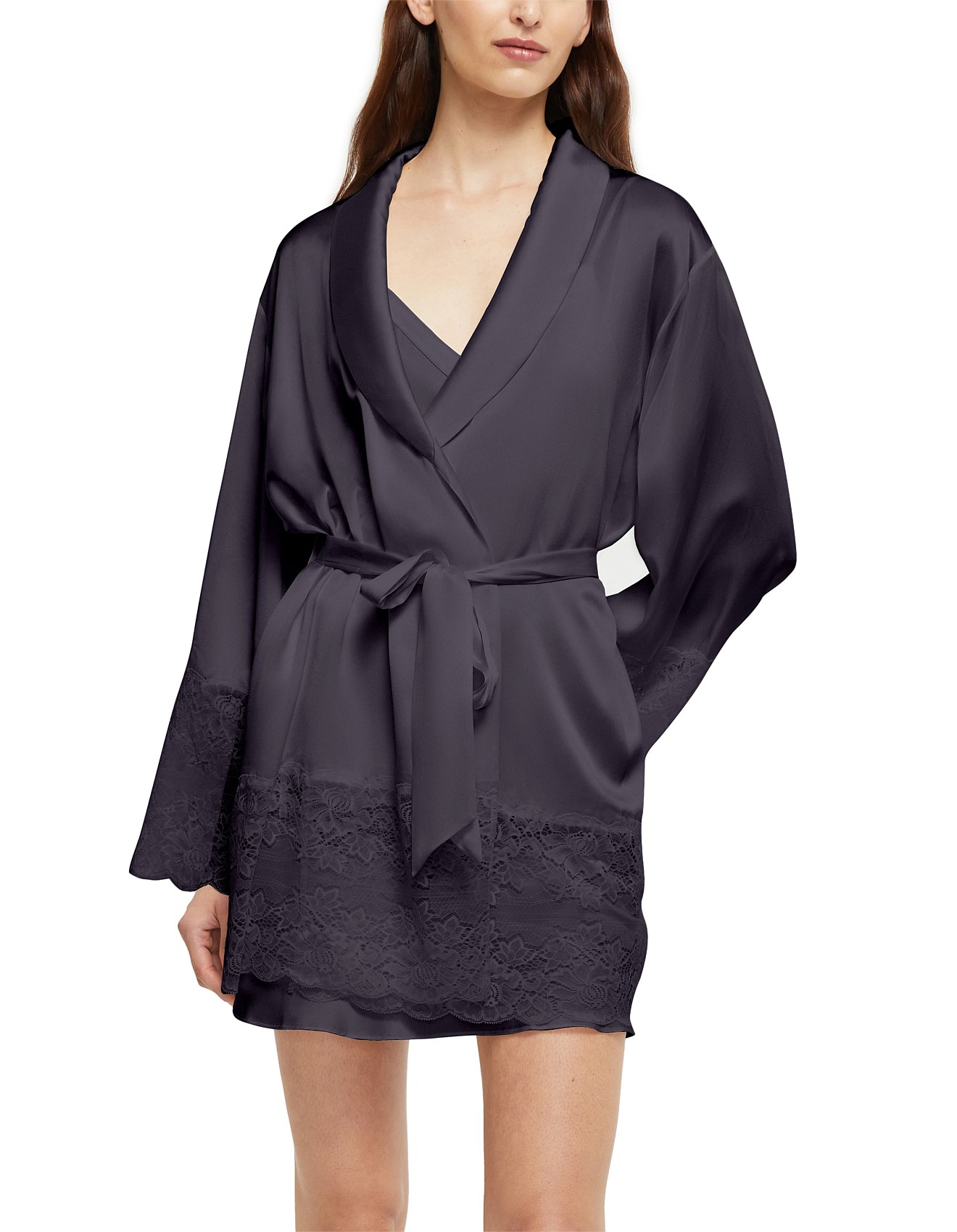 Ginia Silk Lace Robe | David Jones