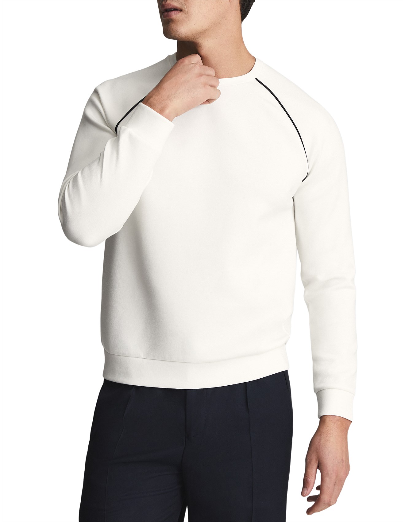 Reiss Monty Contrast Piping Jersey Top | David Jones