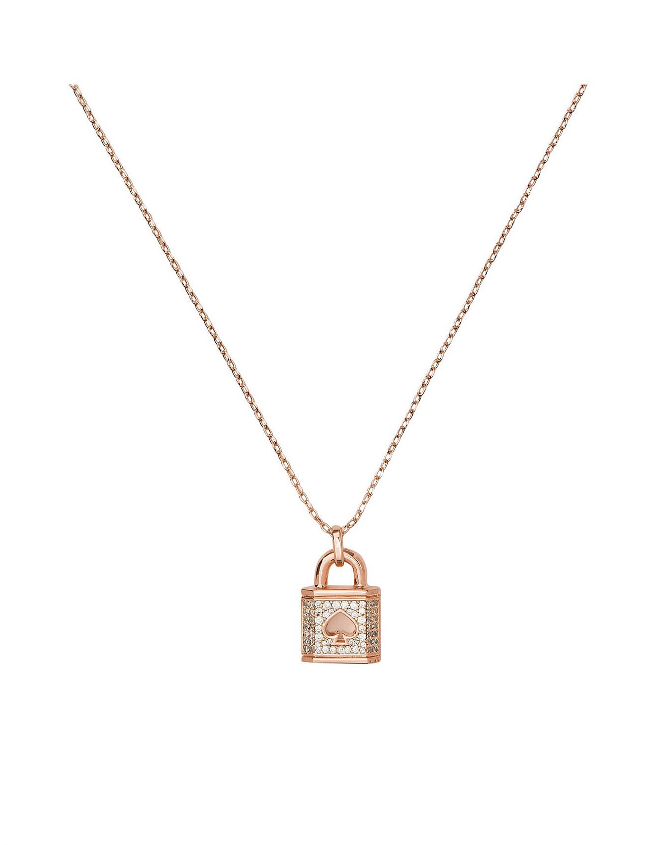 Kate Spade New York Lock & Spade Pave Mini Pendant | David Jones
