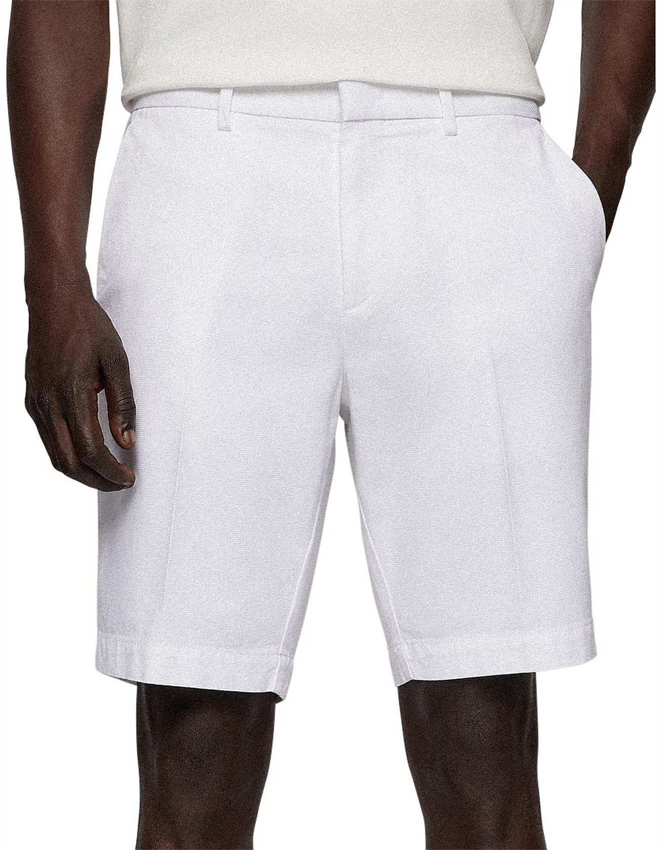 Boss Slim-fit Shorts In Structured Stretch Cotton | David Jones