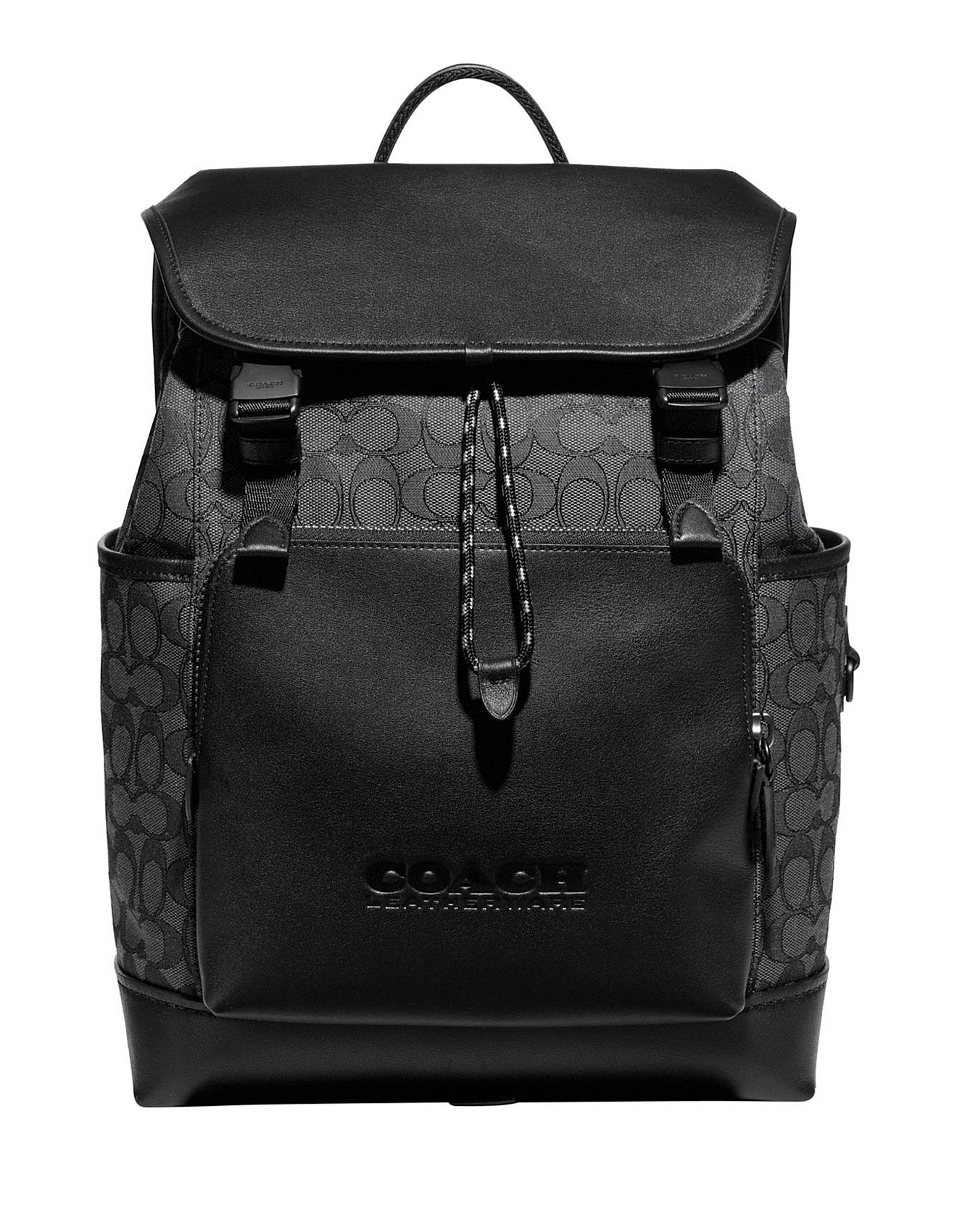 Coach League Flap Backpack In Signature Jacquard | David Jones
