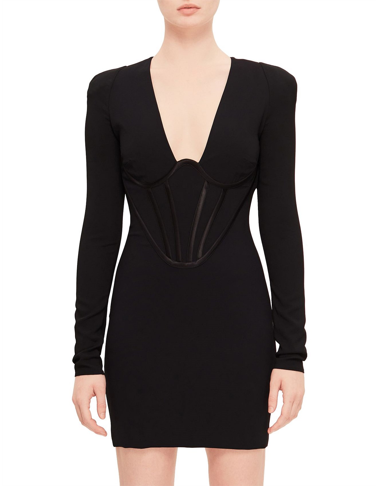 Versace Fitted Long Sleeve Mini Dress | David Jones