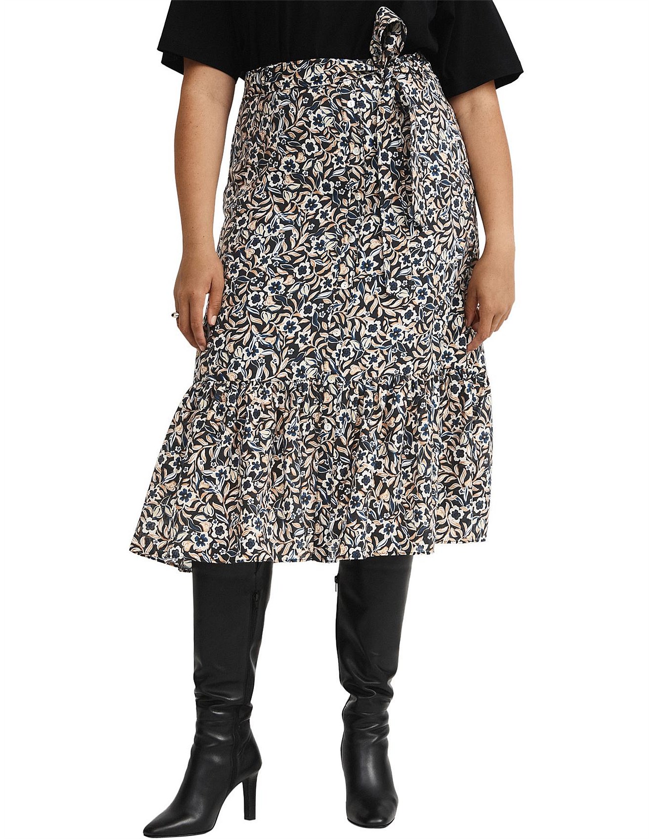 Witchery Midnight Floral Midi Skirt | David Jones