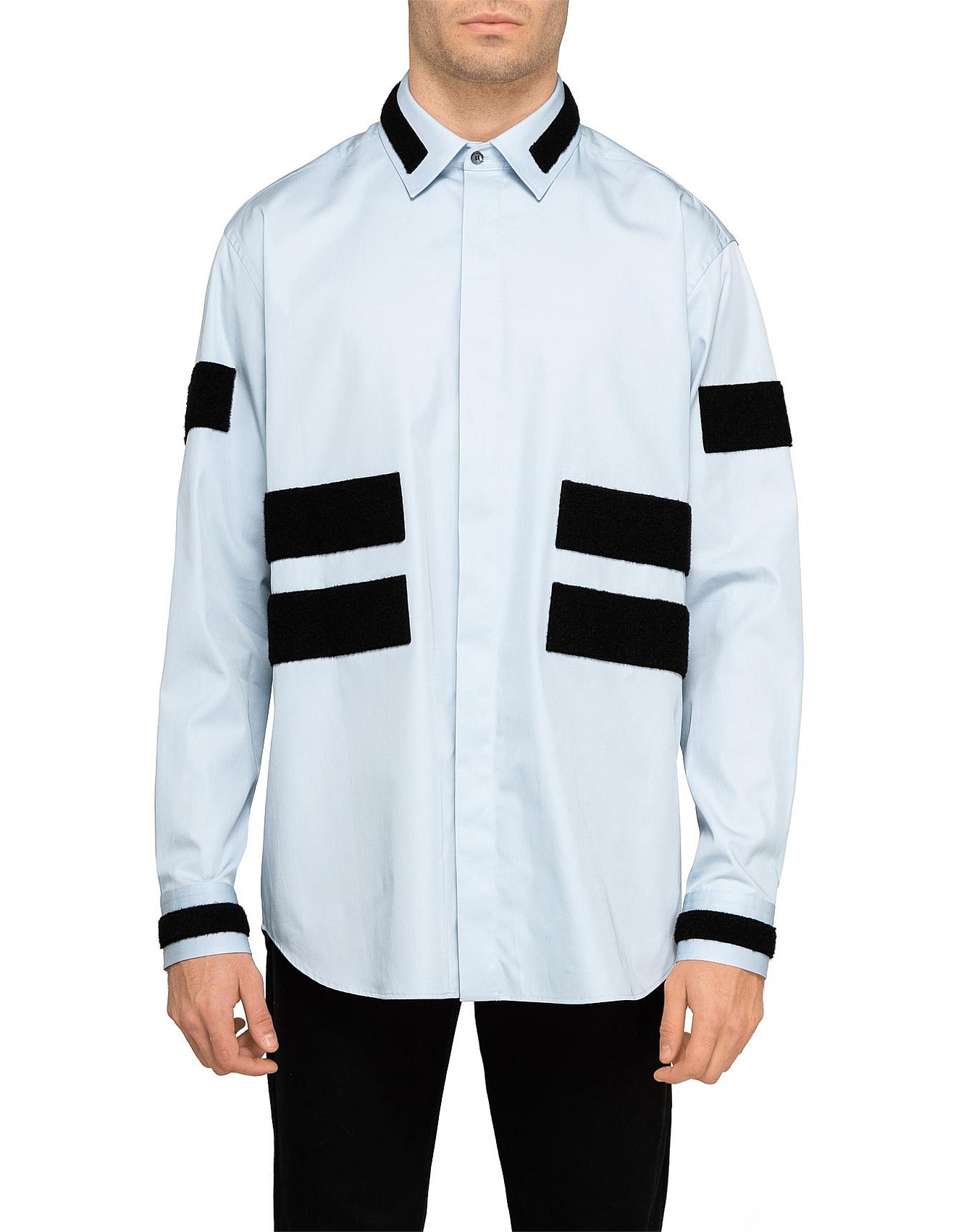 Balmain Velcro Stripes Cotton Shirt | David Jones