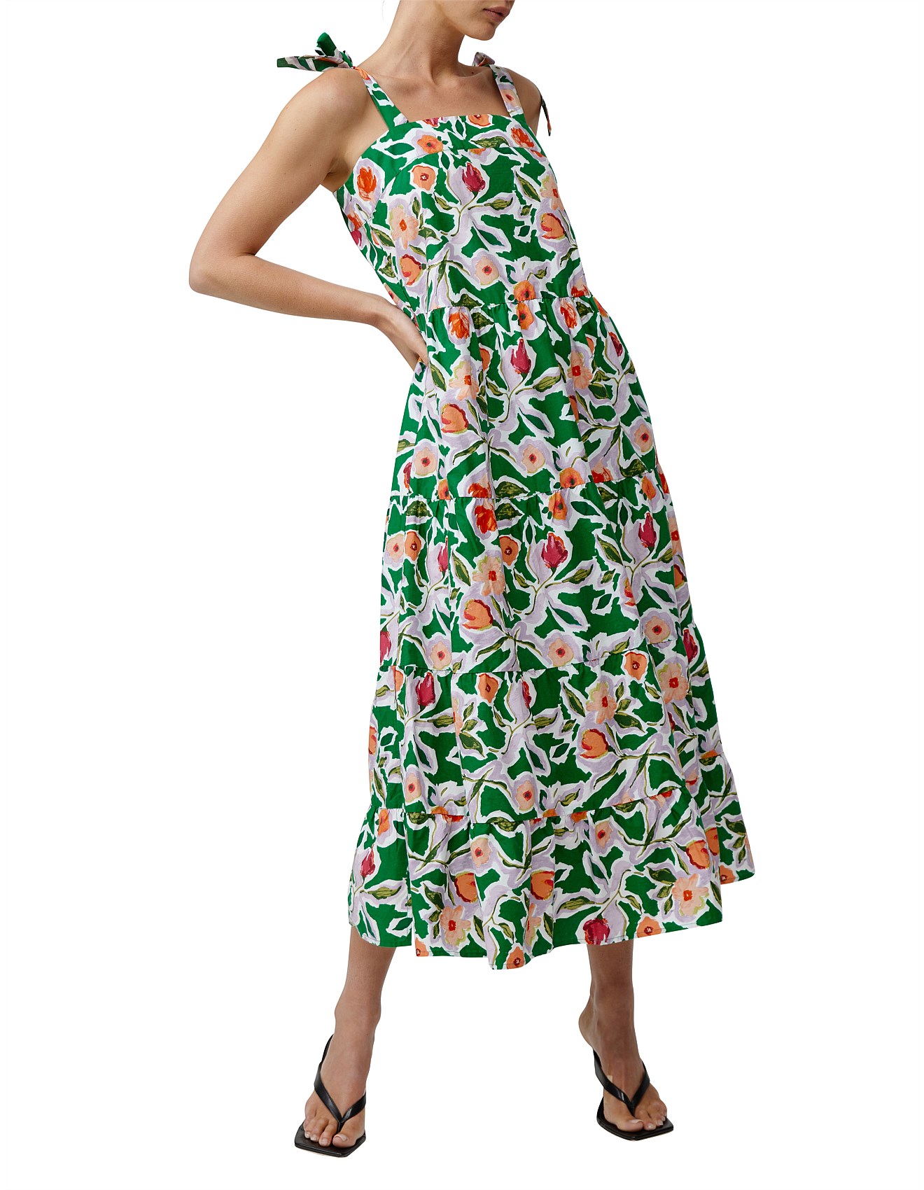 Kinney Erin Sleeveless Midi Dress In Abstract Bloom | David Jones