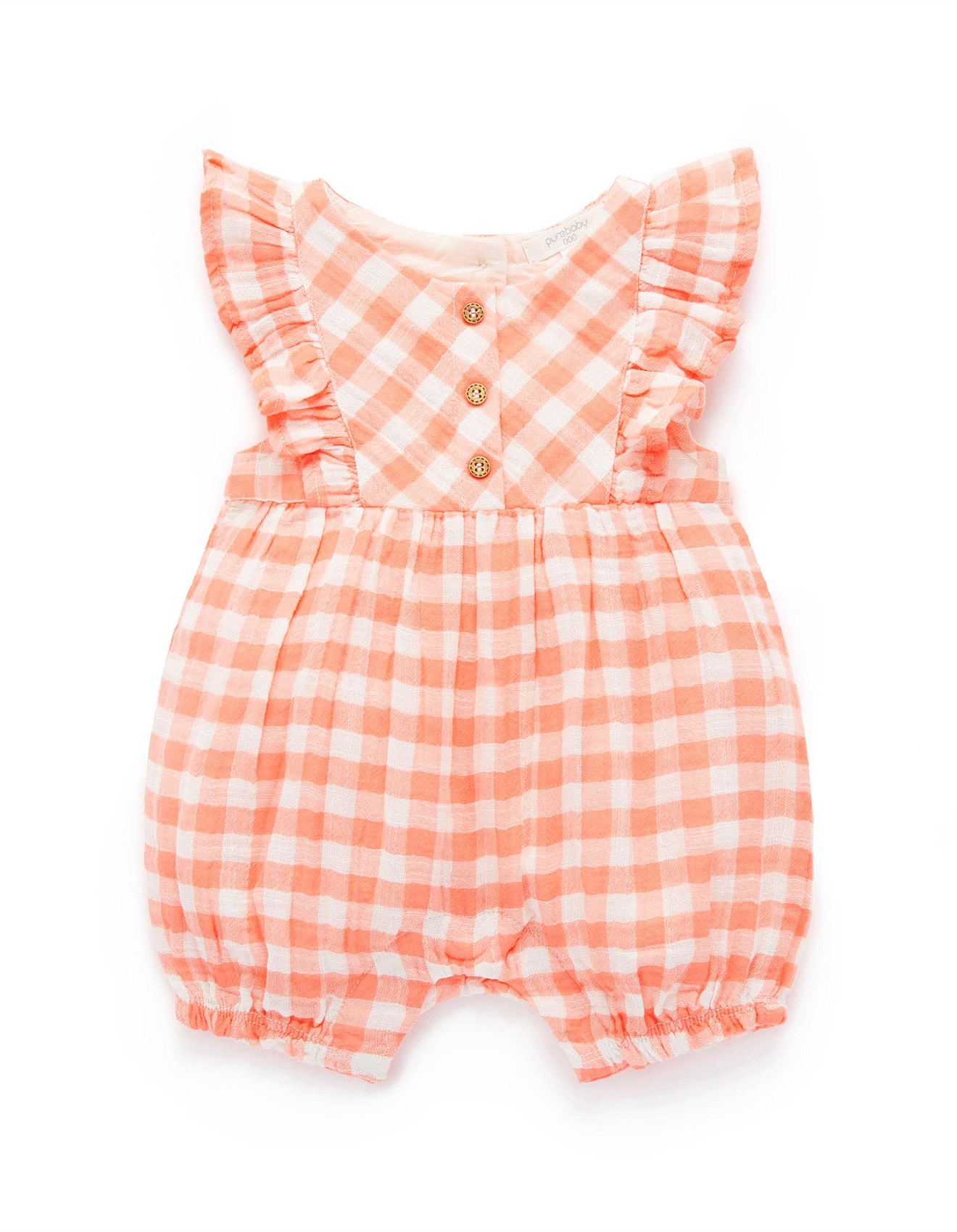 Purebaby Gingham Romper | David Jones