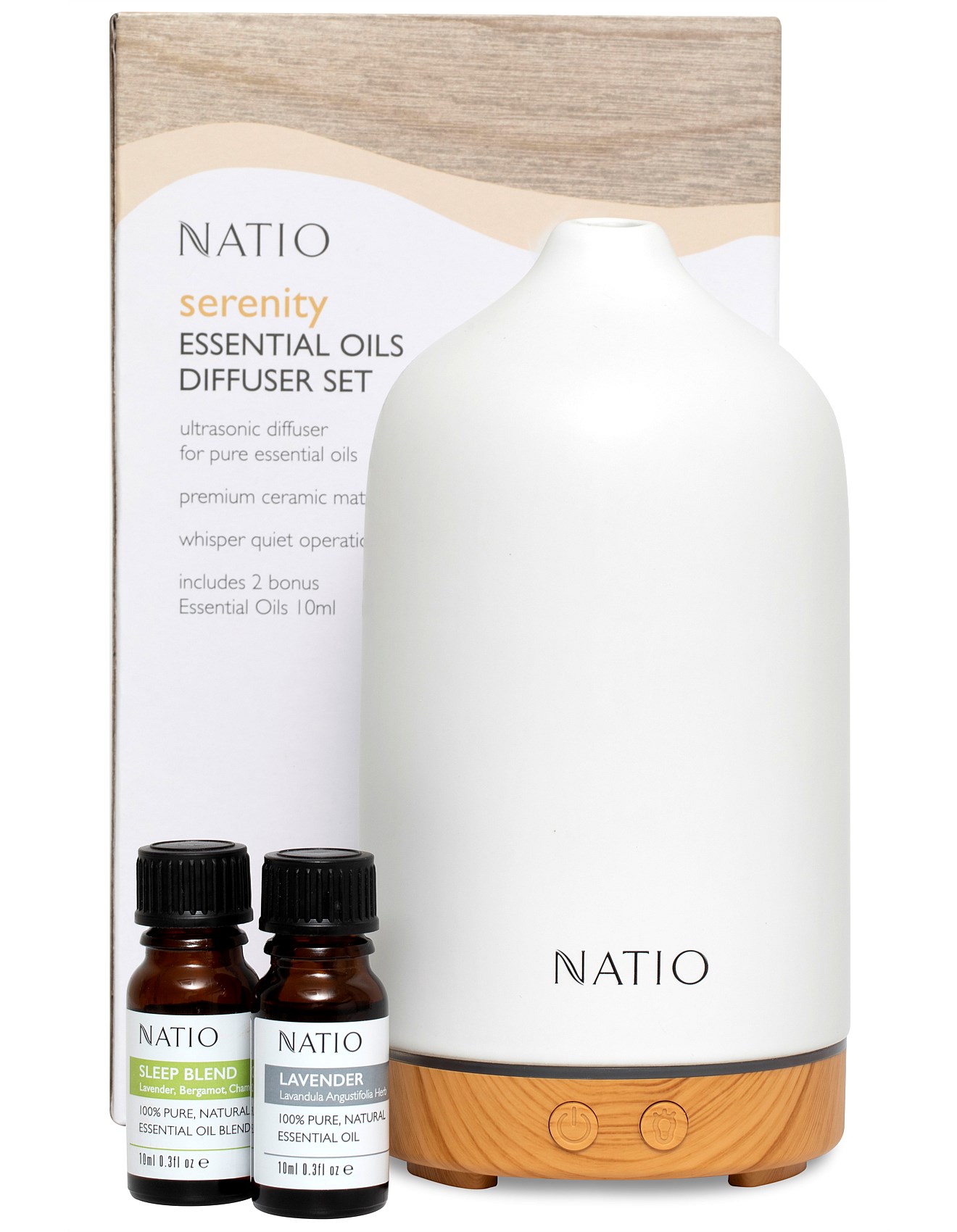Natio Serenity Essential Oil Diffuser Set -White | David Jones