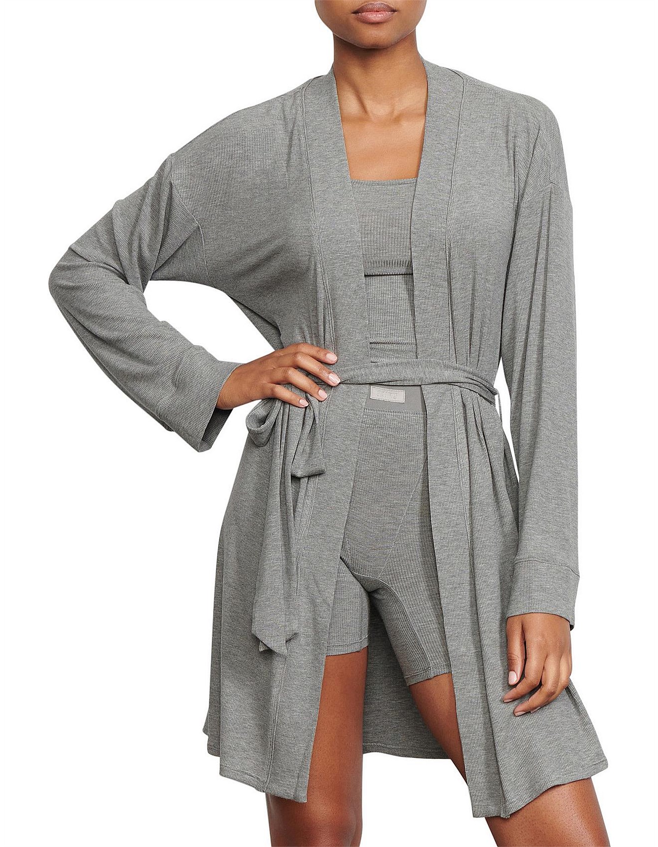 Skims Soft Lounge Rib Robe | David Jones