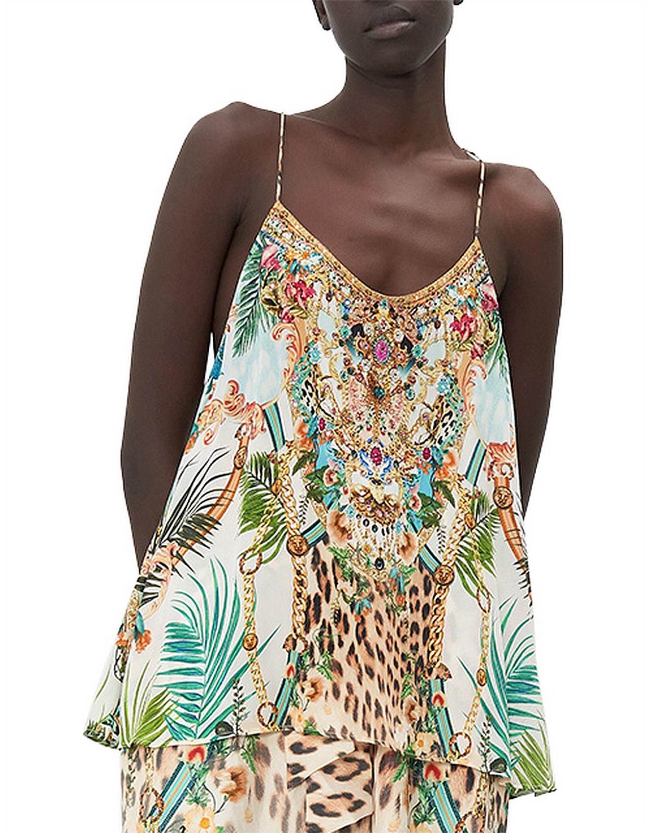 Camilla Spaghetti Strap T Back Singlet Top | David Jones