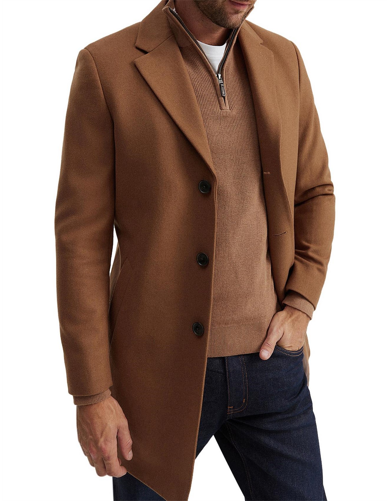 Country Road Recycled Wool Crombie | David Jones