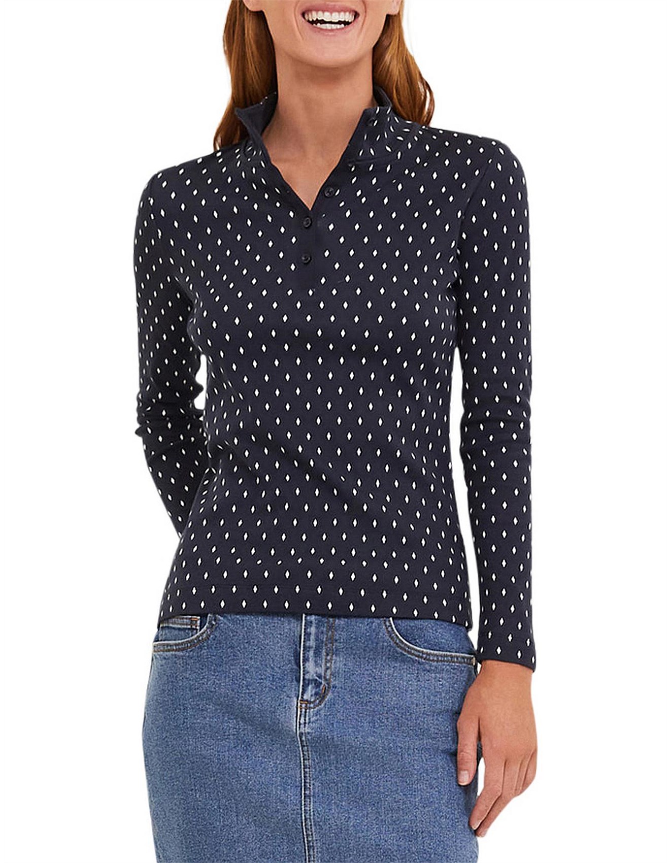 Sportscraft Lucy Diamond Funnel Neck Top | David Jones