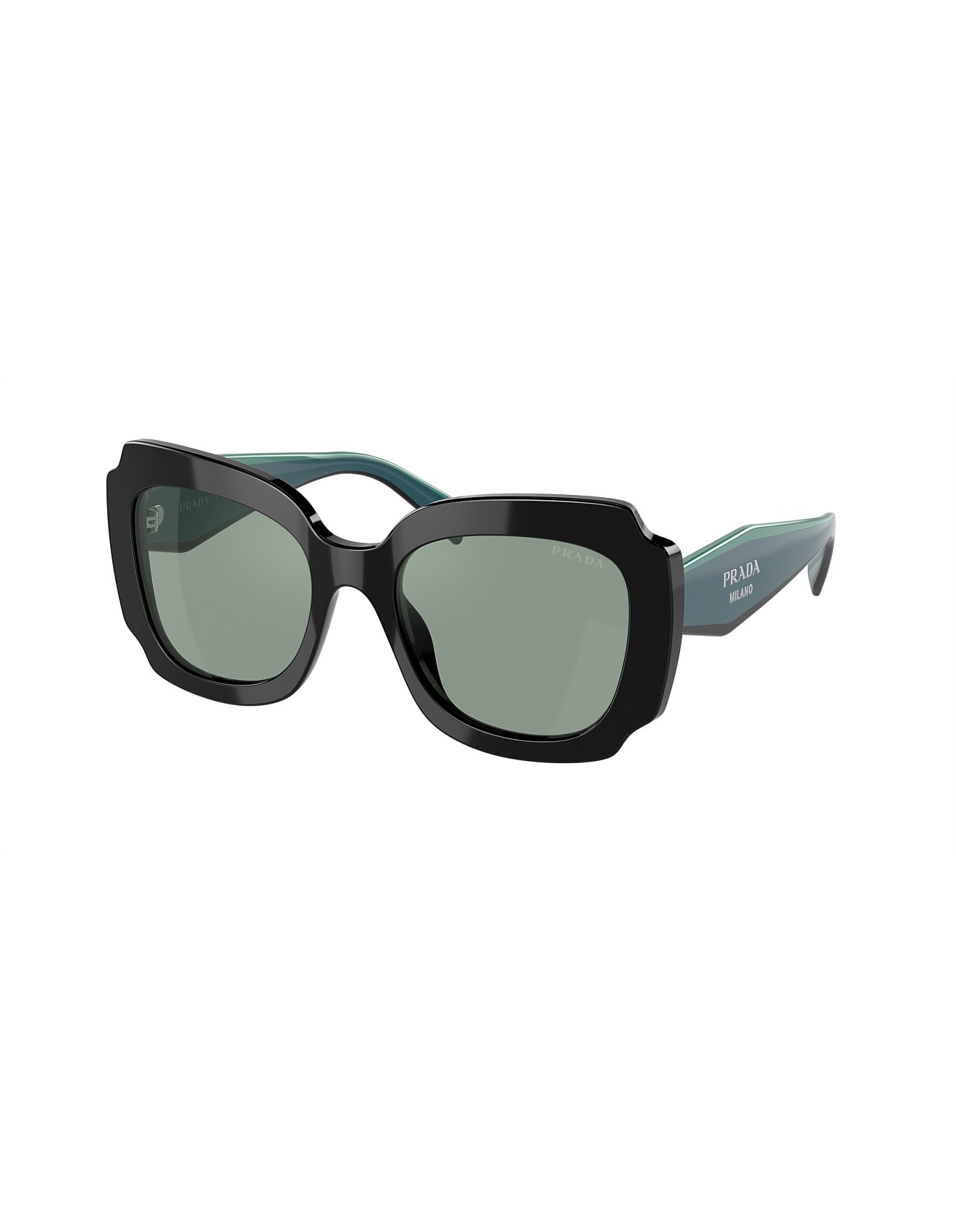 Prada Acetate Irregular Black Sunglass | David Jones