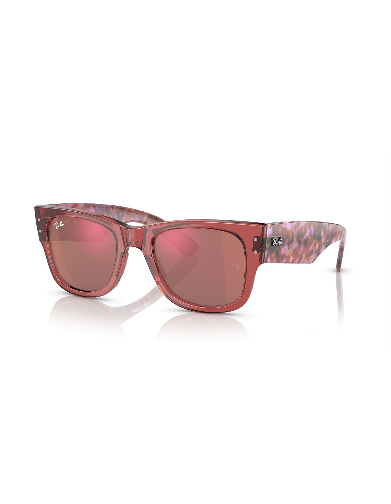 Ray-ban Mega Wayfarer Square Pink Sunglass | David Jones