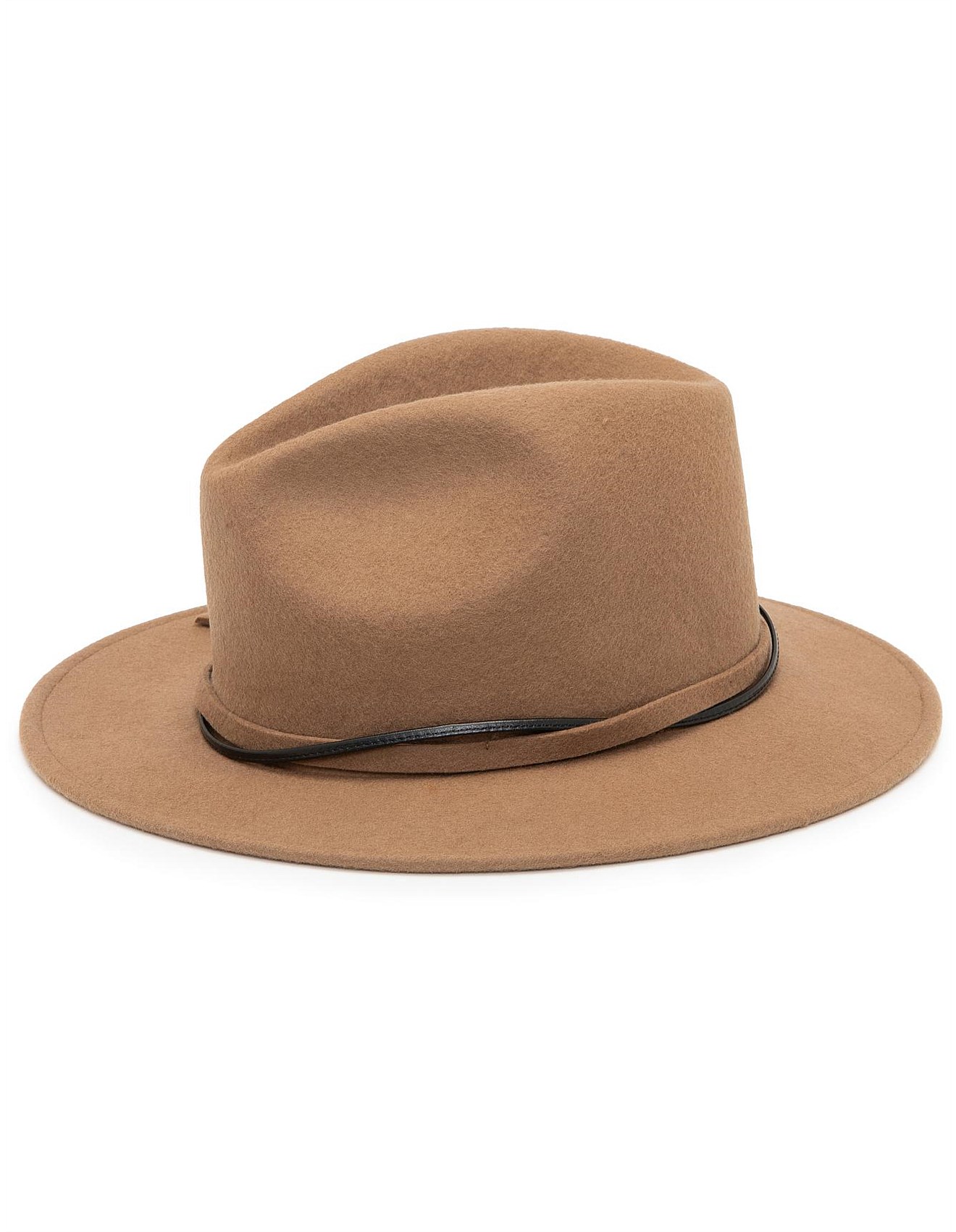 Milana Wool Felt Classic Fedora Leather Cord Trim | David Jones