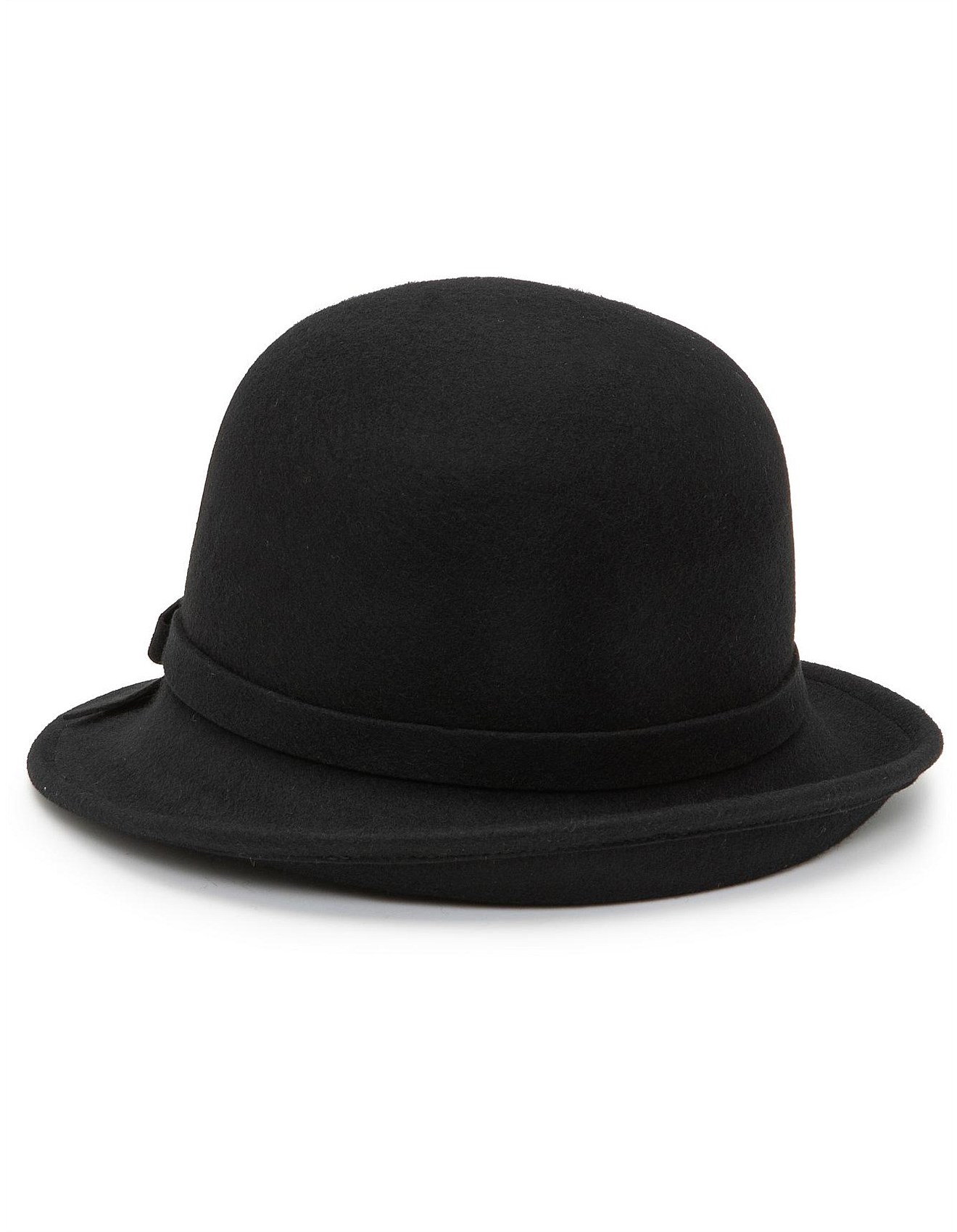 Milana Wool Felt Up Brim Cloche Felt Trim | David Jones