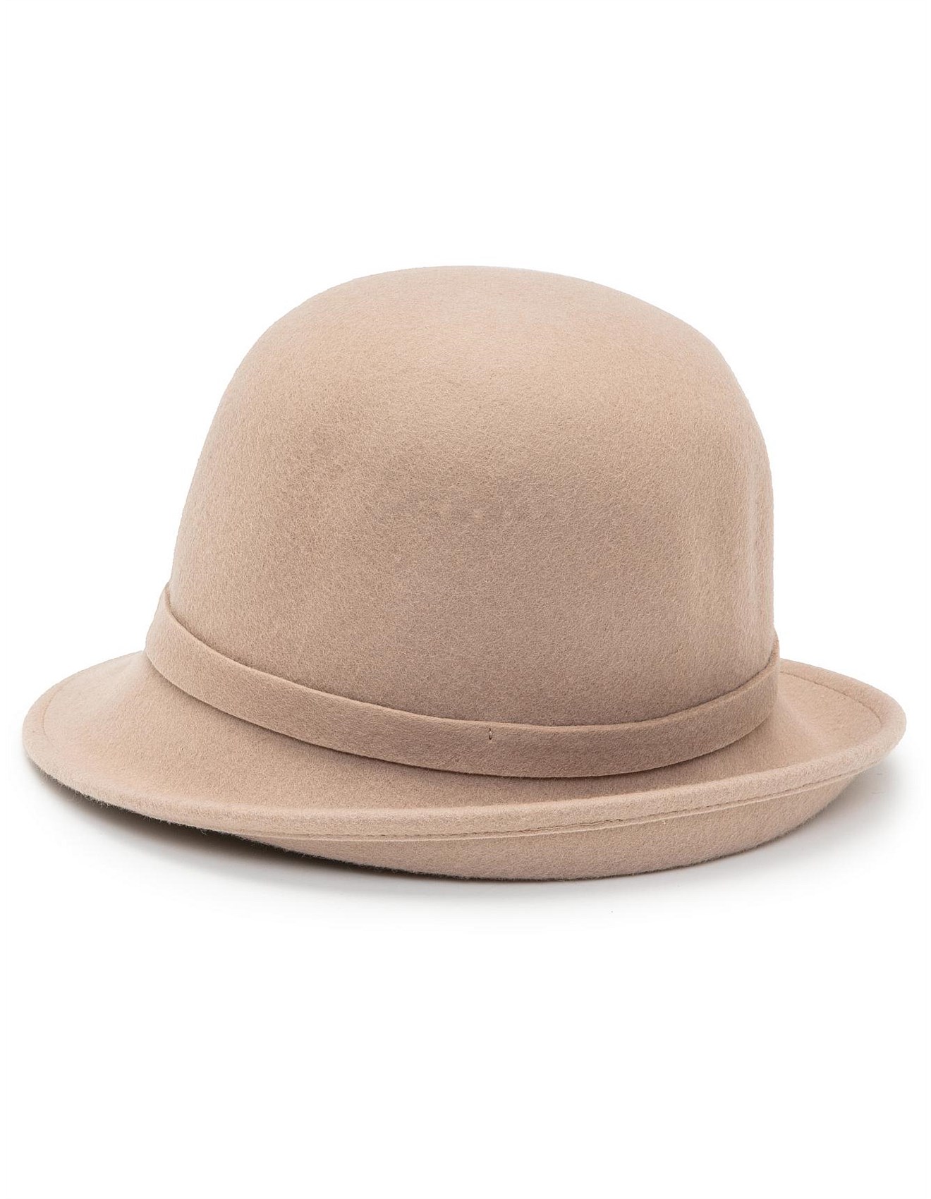Milana Wool Felt Up Brim Cloche Felt Trim | David Jones