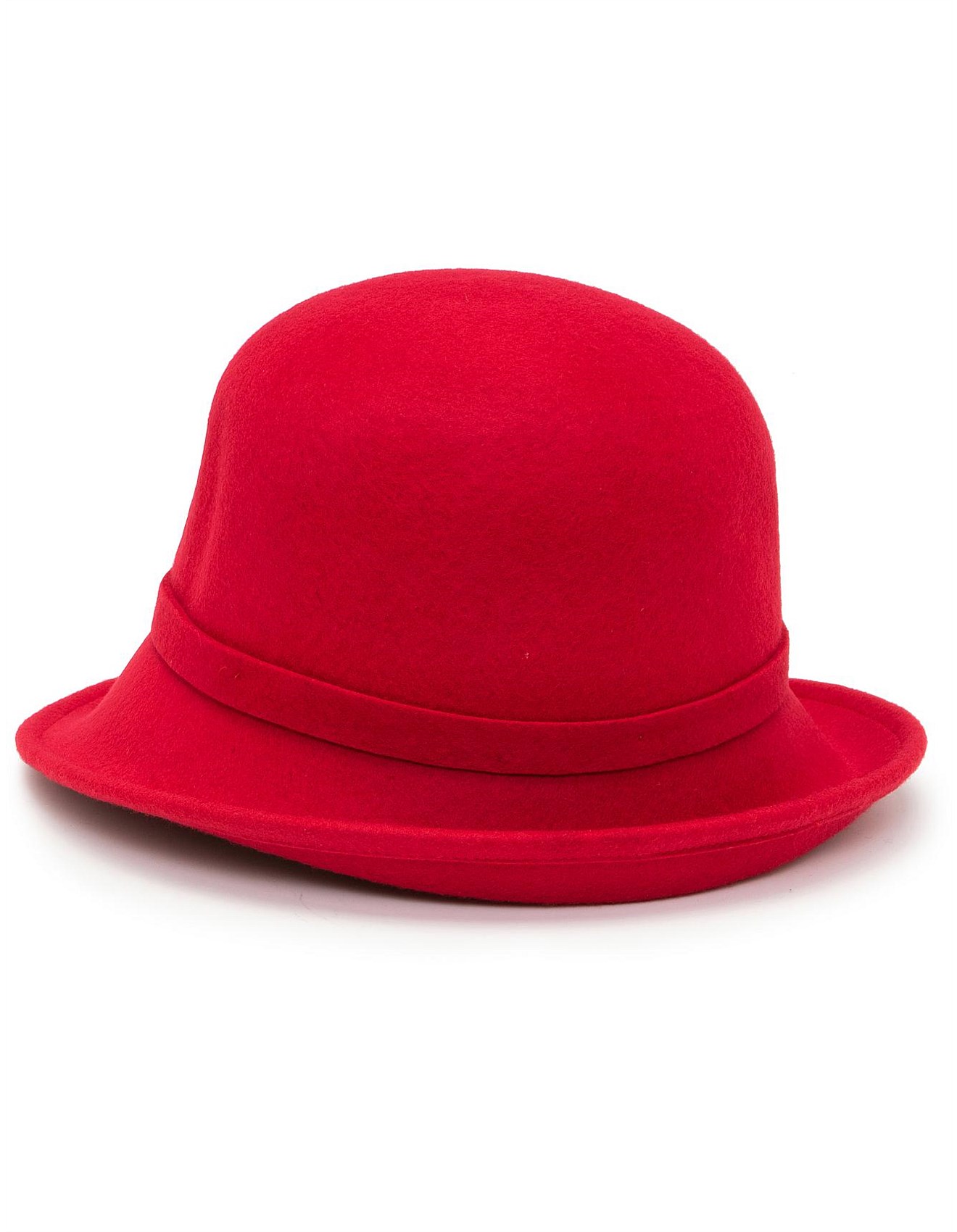 Milana Wool Felt Up Brim Cloche Felt Trim | David Jones