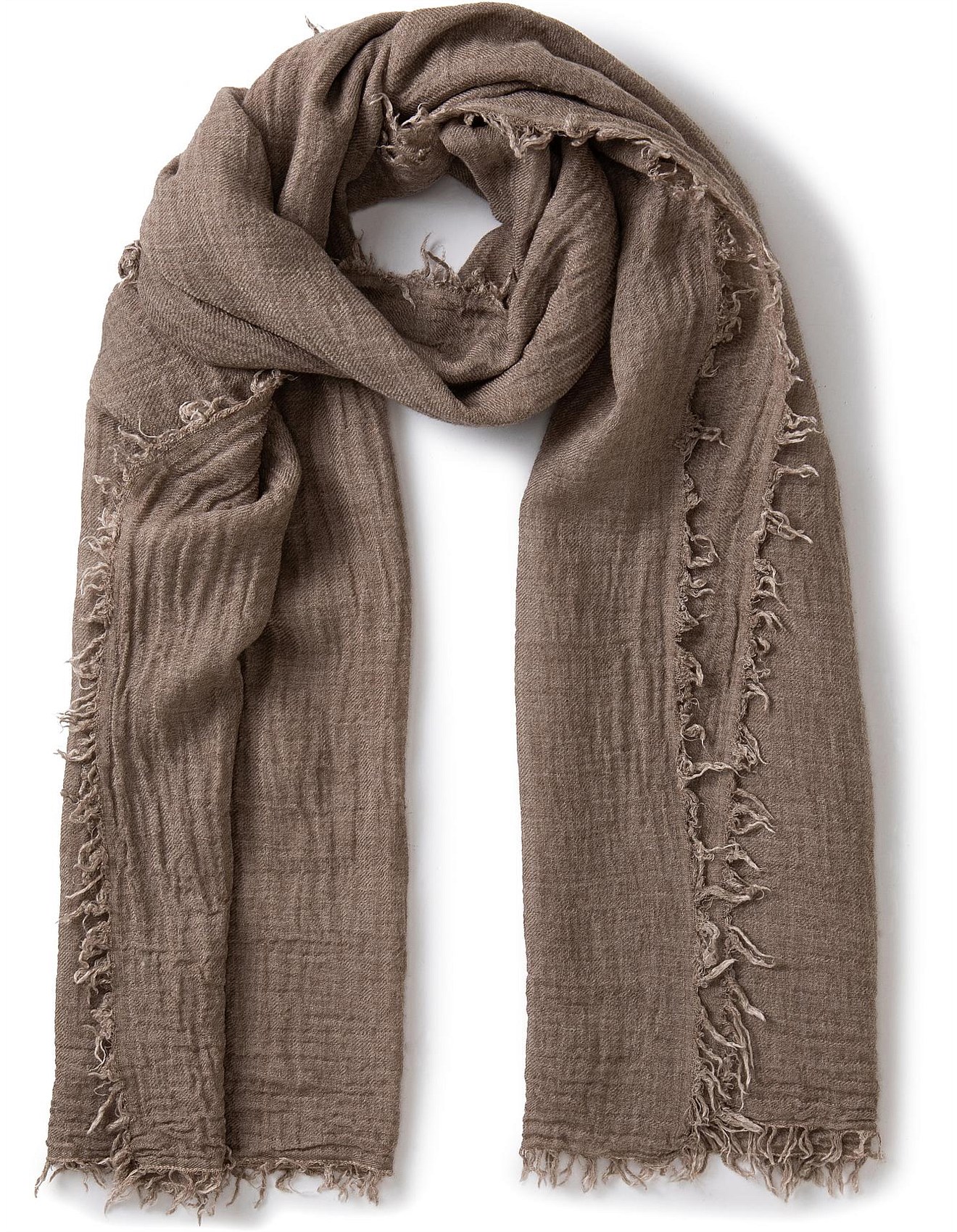 Milana Textured Scarf With Frayed Edge | David Jones