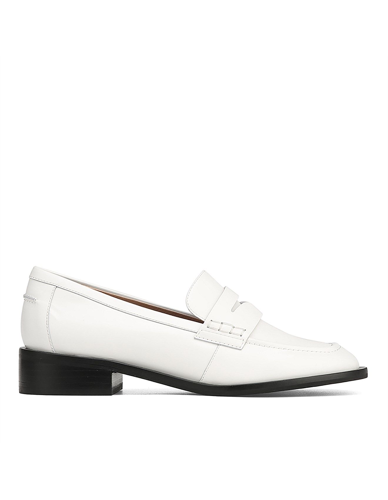 Wittner Fletcher White Leather Flat Loafer | David Jones