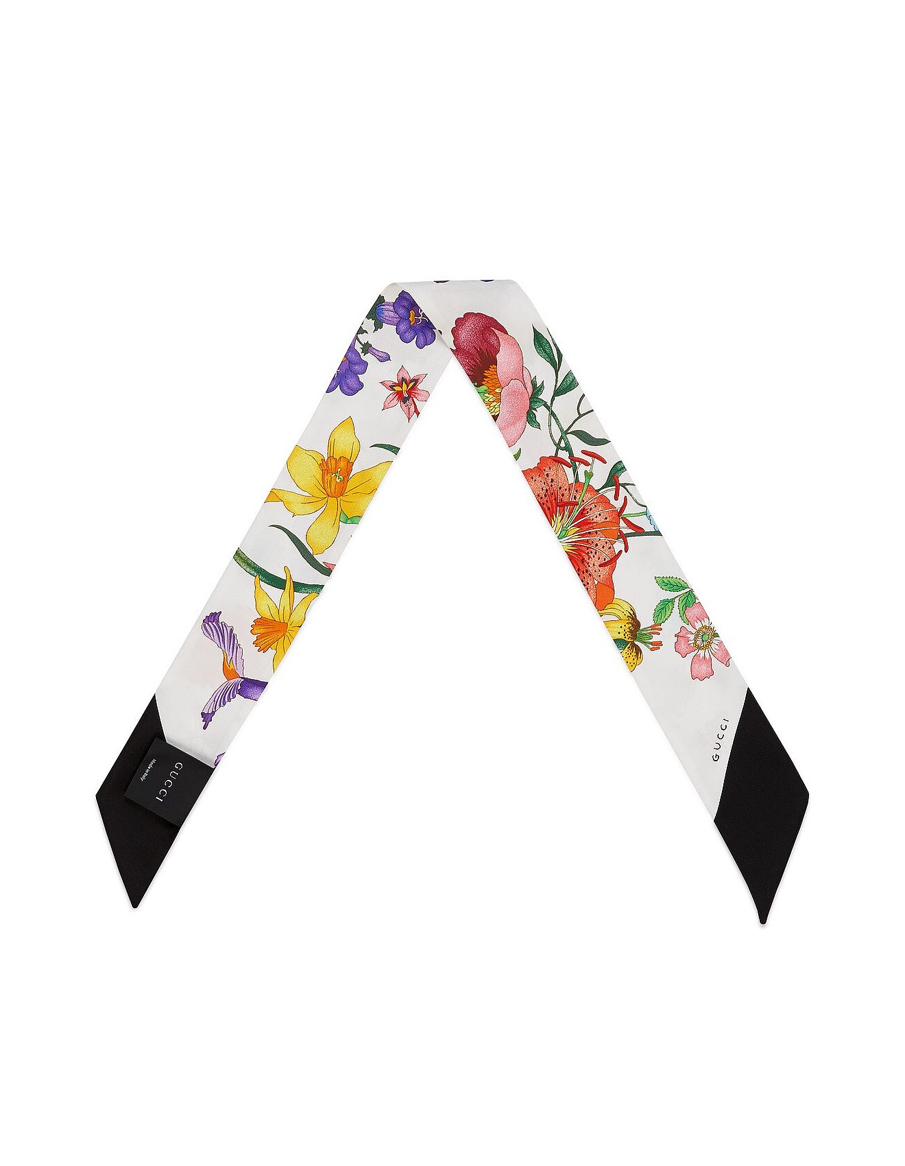 Gucci Flora Print Silk Twill Neck Bow | David Jones