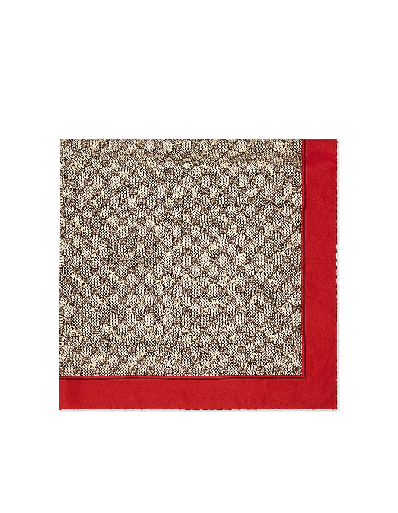 Gucci Gg Print With Horsebit Silk Carré | David Jones