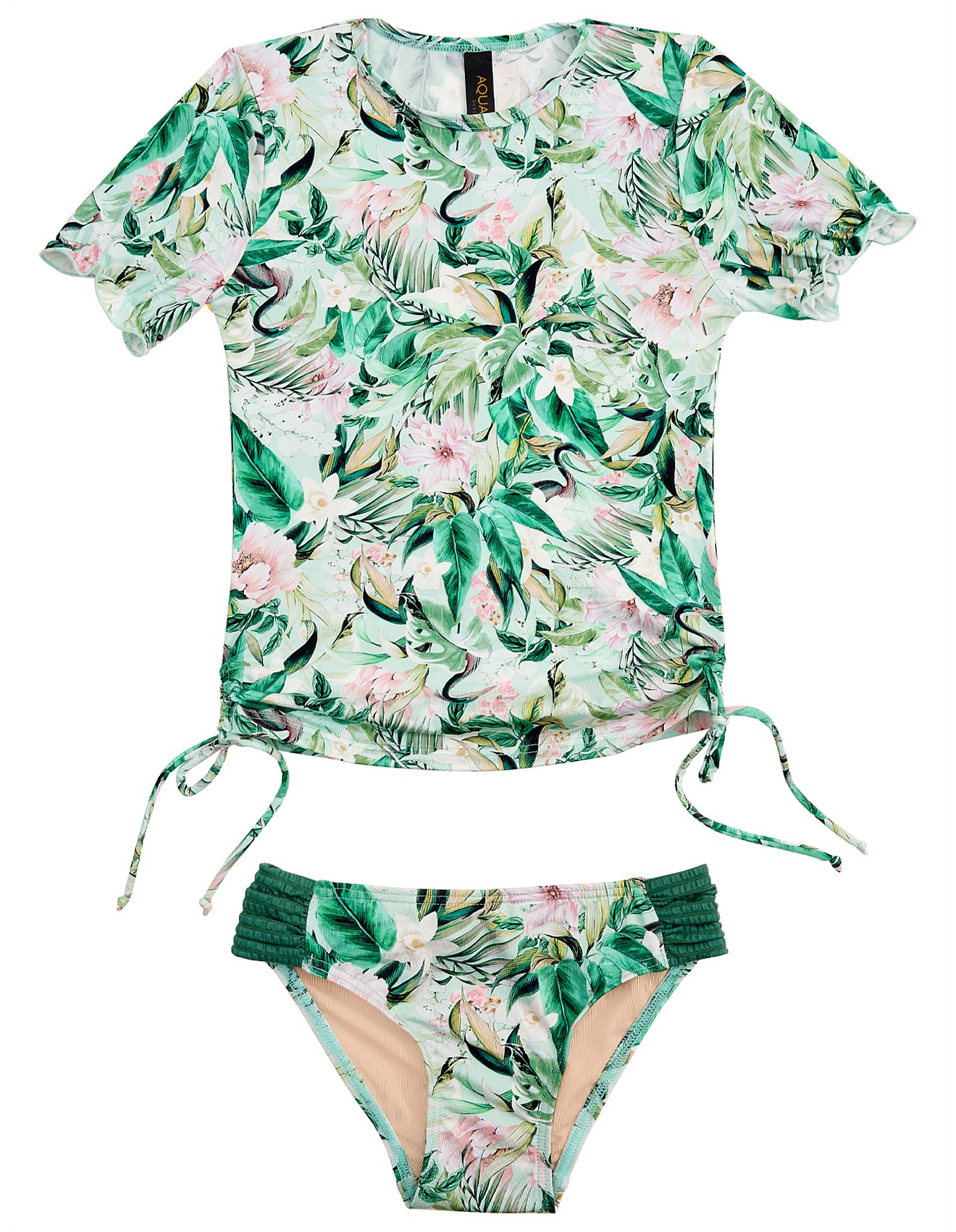 Aqua Blu Short Sleeve Rash Vest Set (girls 2-7) | David Jones