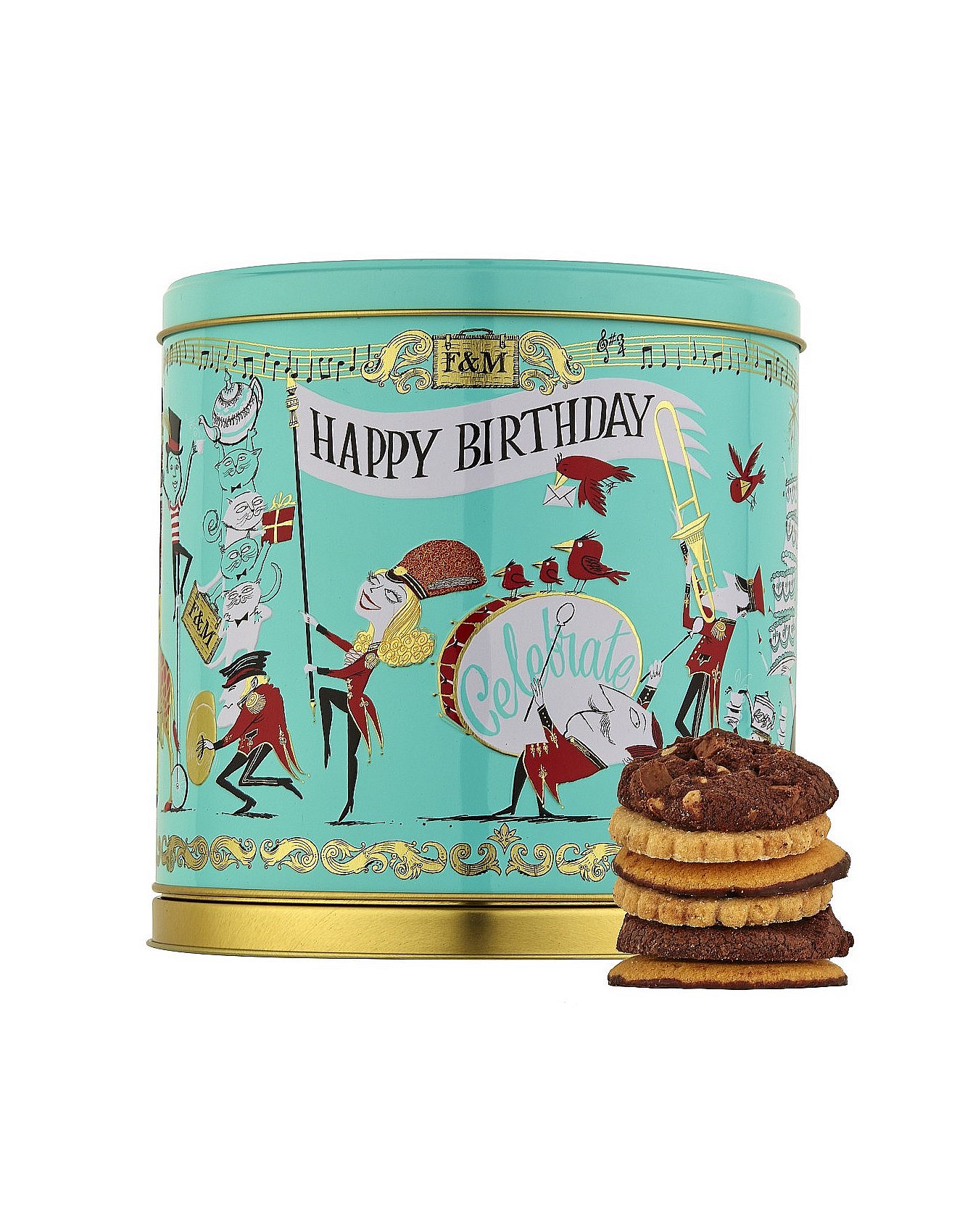 Fortnum & Mason Birthday Biscuit Celebration Tin 475g | David Jones