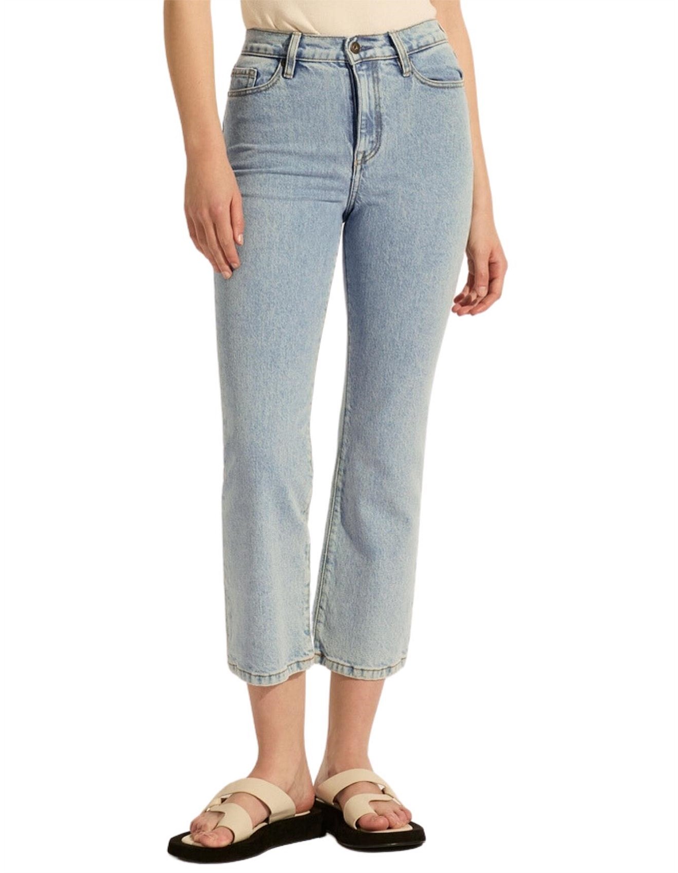 Outland Denim Hazel High Rise Relaxed Crop Bootcut Jean | David Jones