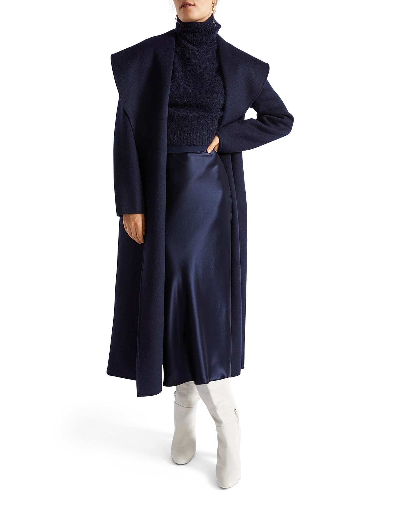 Seed Heritage Wool Blend Full Length Coat | David Jones