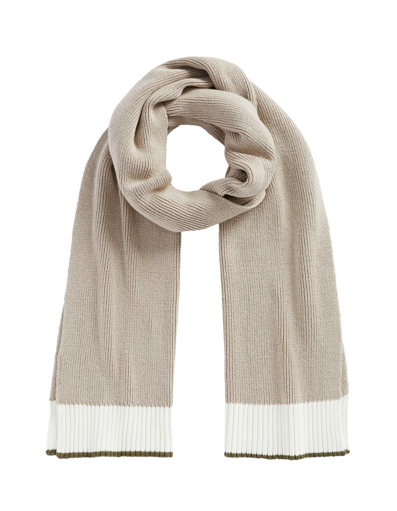 Seed Heritage Two Tone Rib Knit Scarf | David Jones