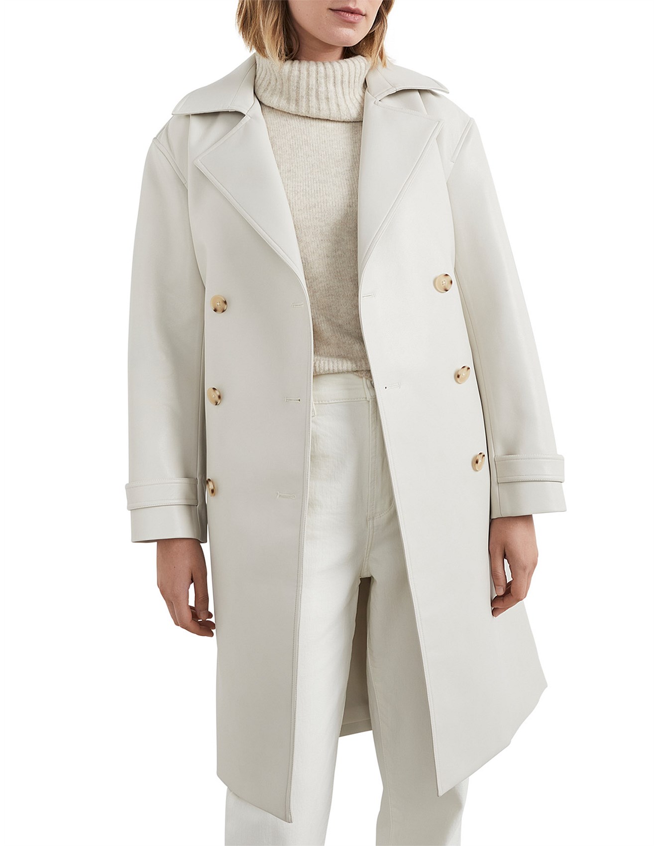 French Connection Leather Look Trench | David Jones