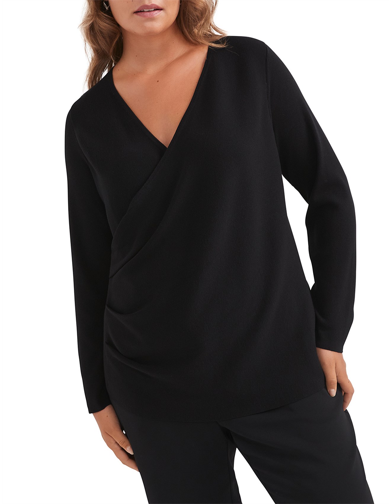 Commonry Crossover Tuck Pullover With Deep V Neckline | David Jones