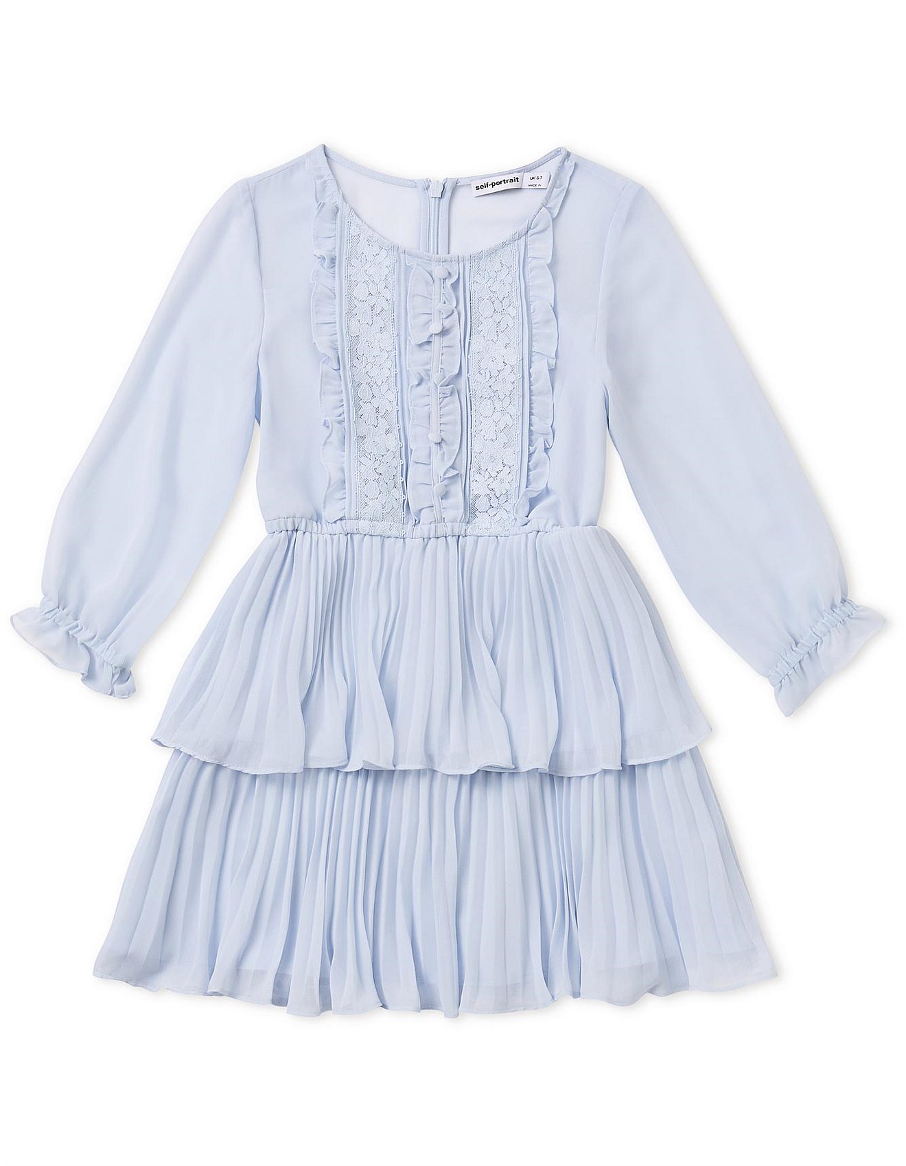 Self-portrait Blue Chiffon Ruffle Mini Dress (3-12) | David Jones