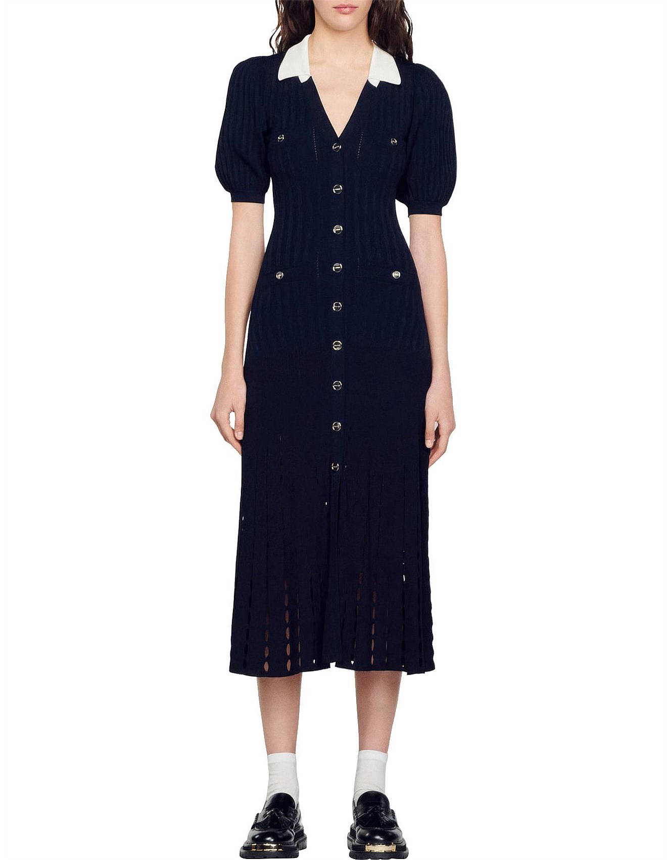 Sandro Paris Teane Knitted Dress | David Jones