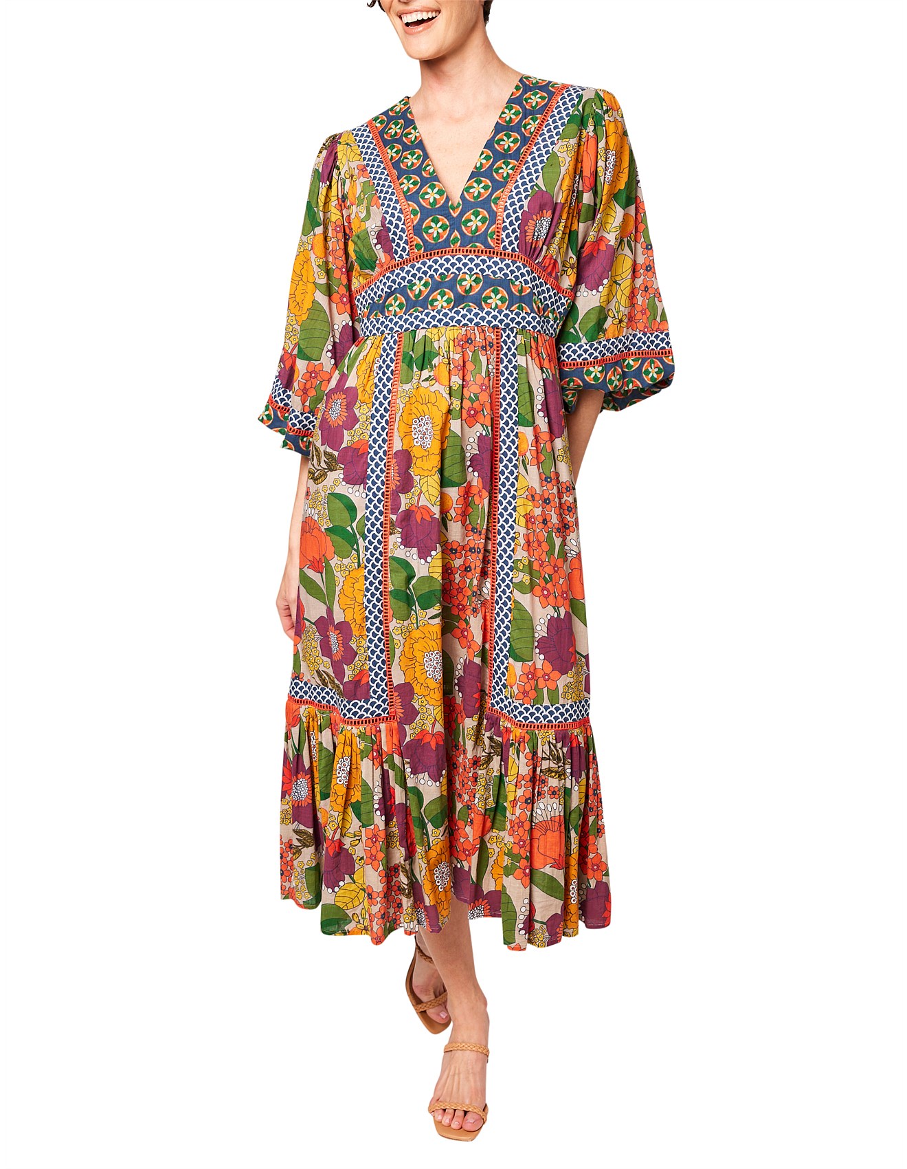 Adrift Aurora Balloon Sleeve Maxi Dress | David Jones