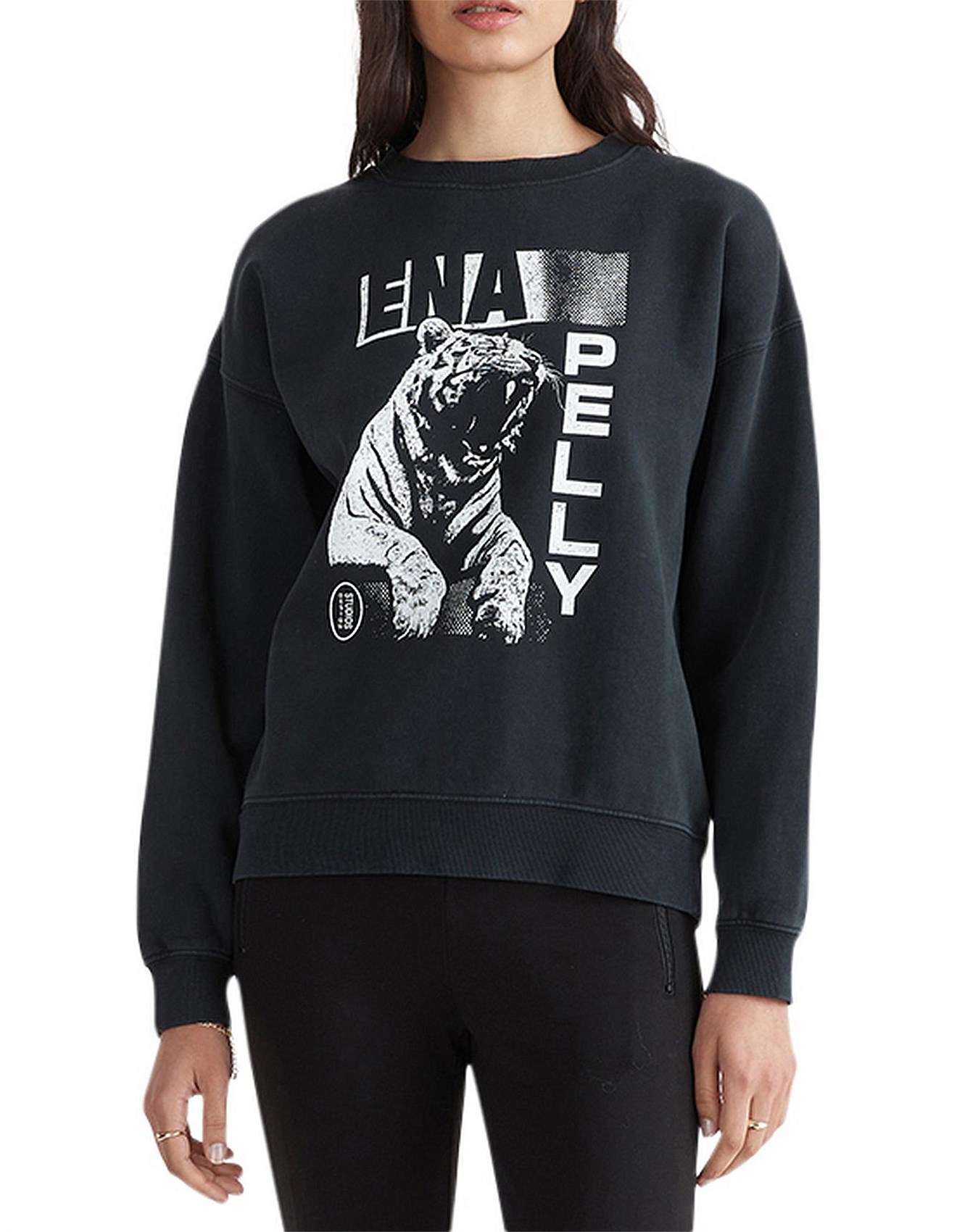 Ena Pelly Roaring Tiger Relaxed Sweater In Vintage Black | David Jones