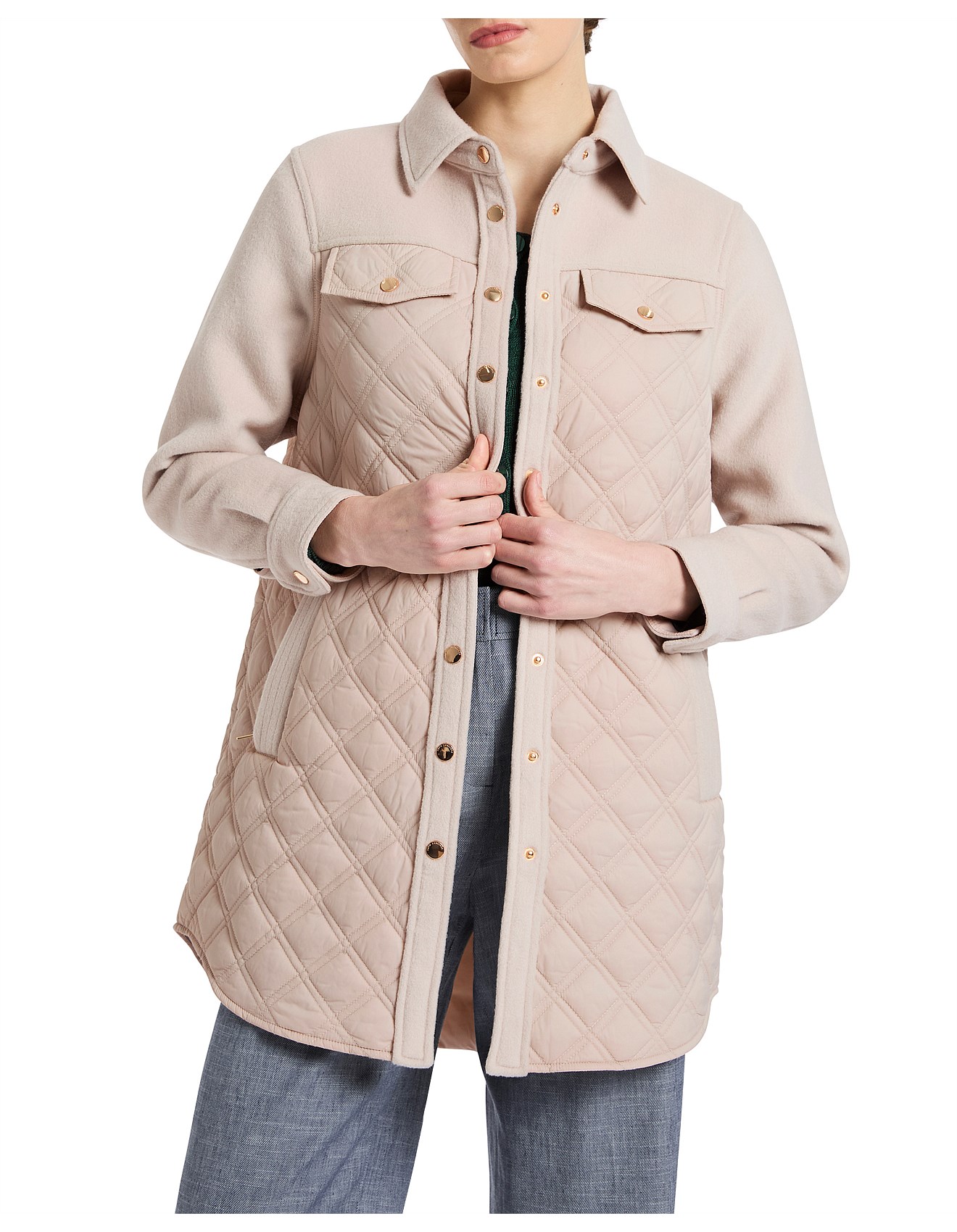 David Lawrence Hierro Wool Mix Shacket | David Jones