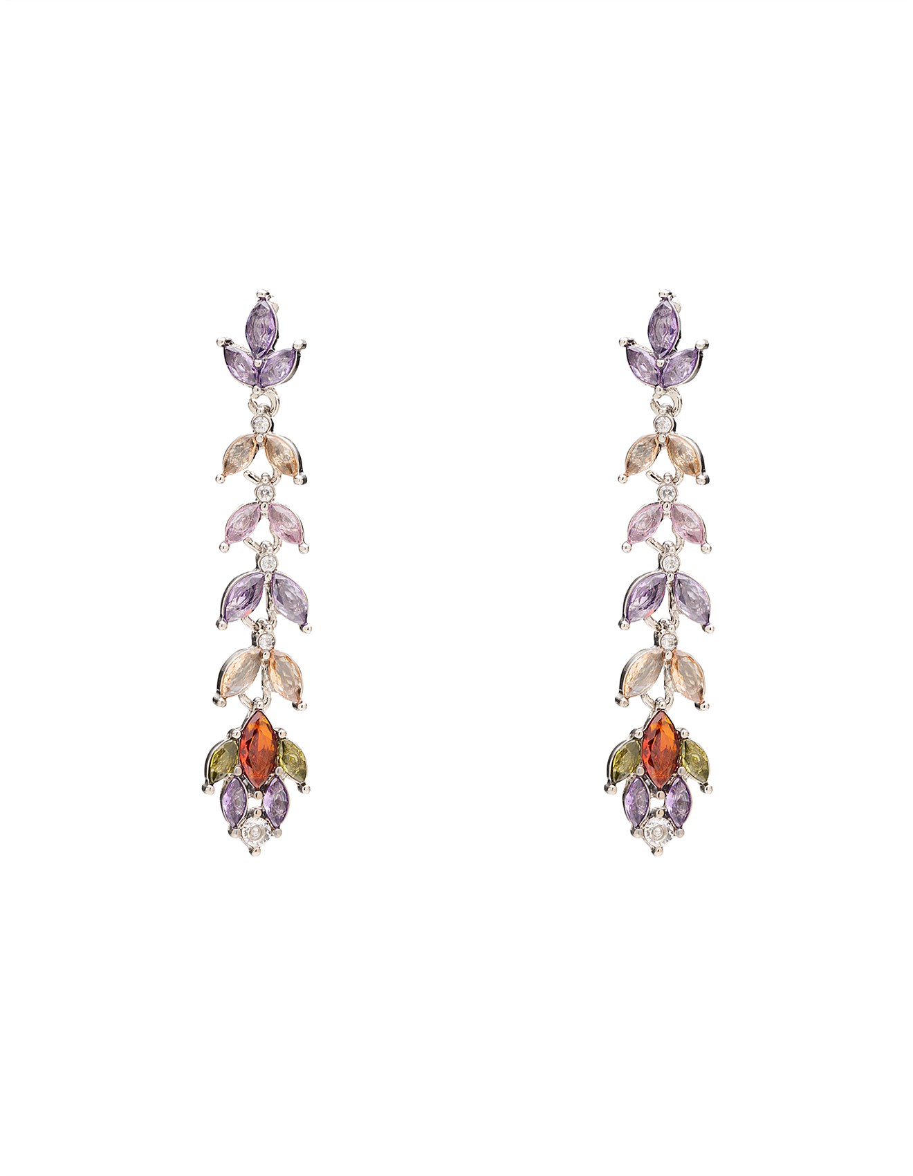 Amelie Delicate Leaves Drop Earring | David Jones