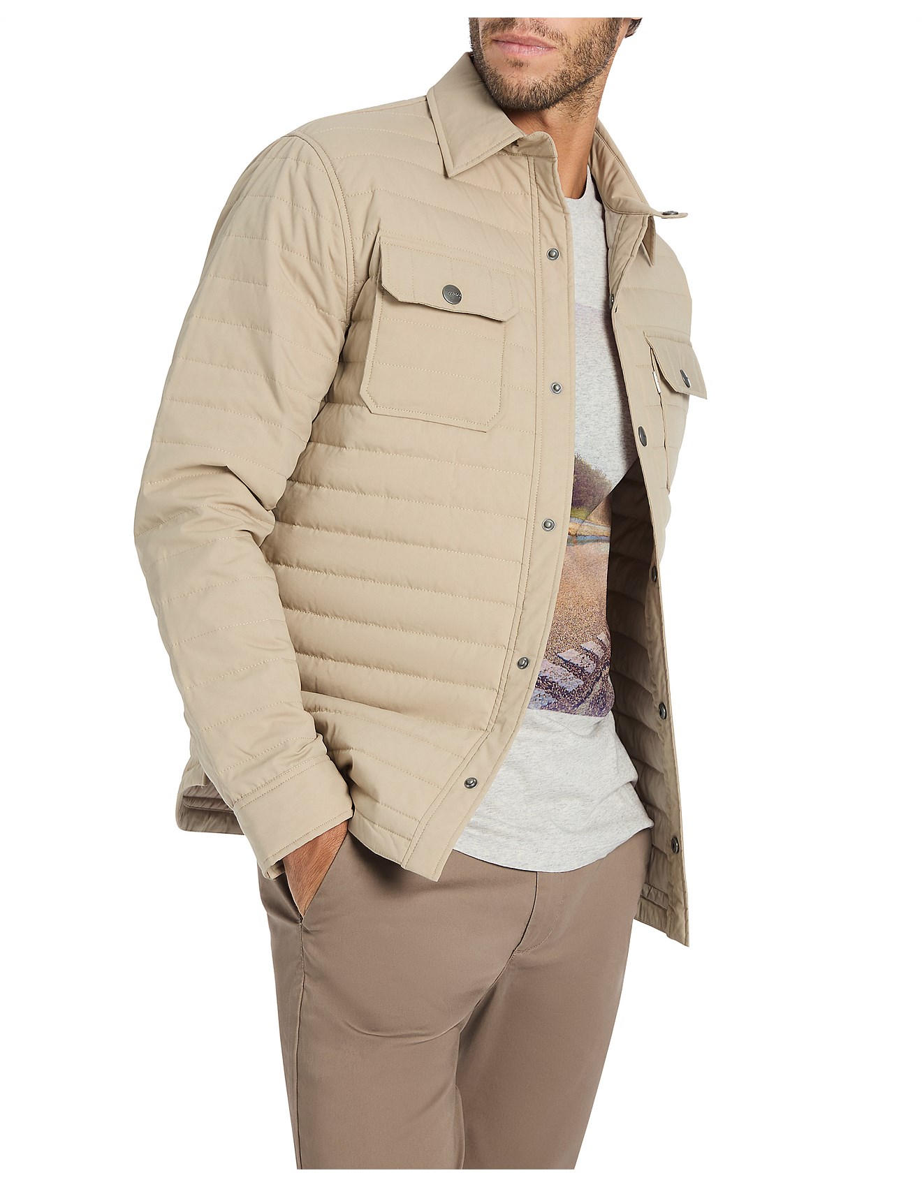 Marcs Men Kenji Padded Shacket | David Jones