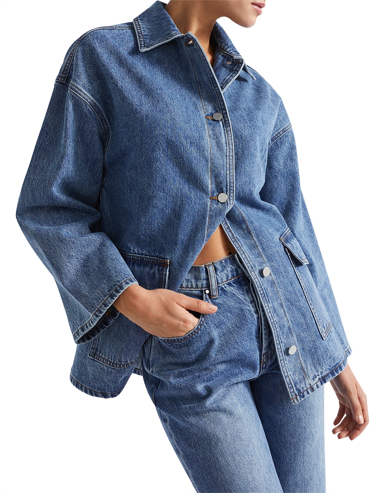 Seed Heritage Denim Swing Shacket | David Jones