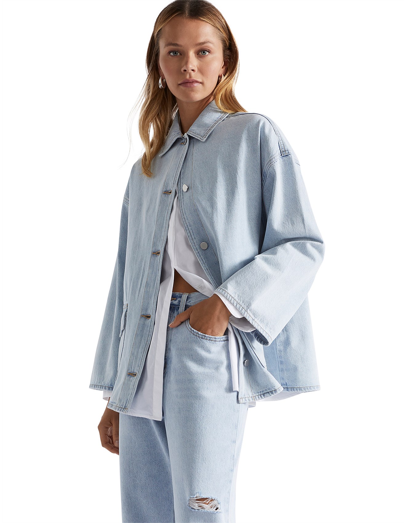 Seed Heritage Denim Swing Shacket | David Jones