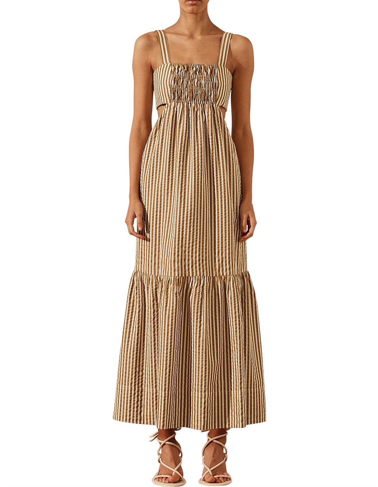 Shona Joy Hele Cut Out Ruched Midi Dress | David Jones