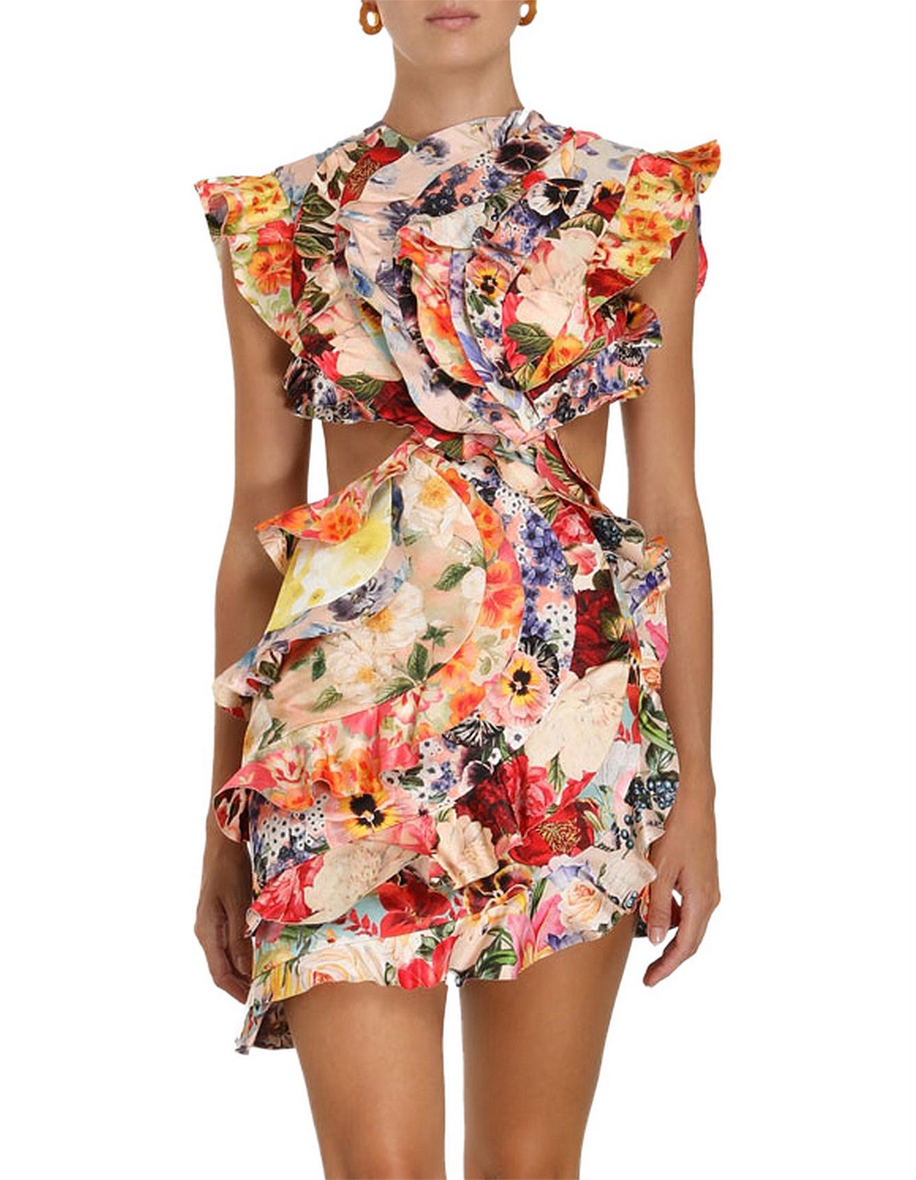 Zimmermann Wonderland Frill Mini Dress | David Jones