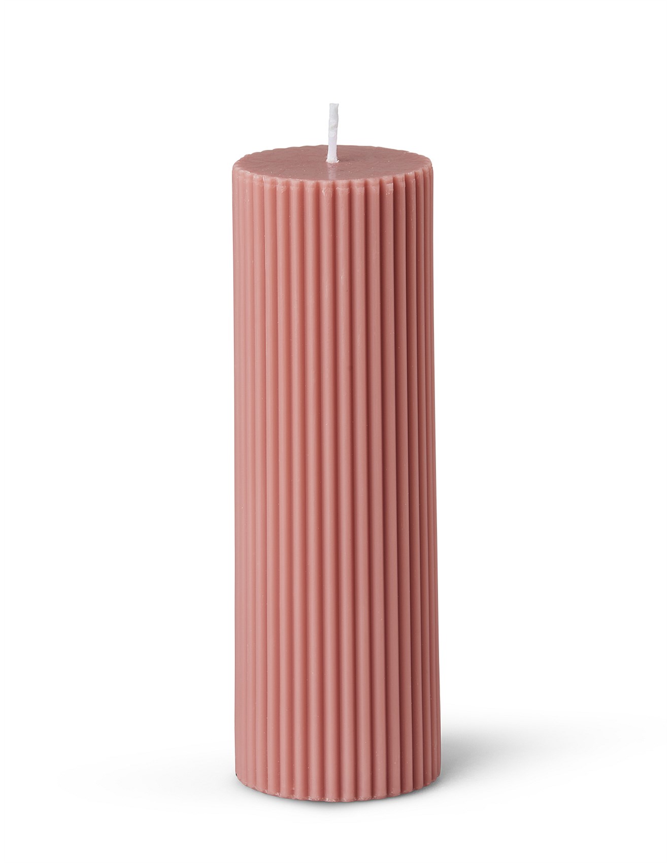 Black Blaze Wide Column Pillar Candle Peach | David Jones