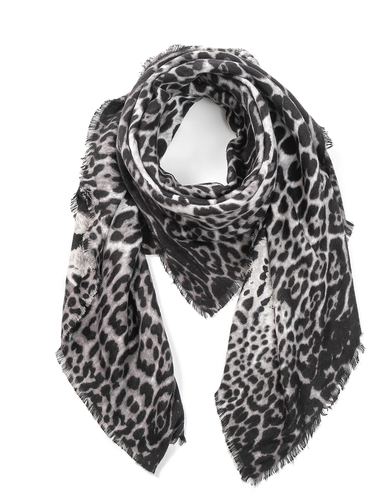 Gregory Ladner Leopard Print Scarf | David Jones