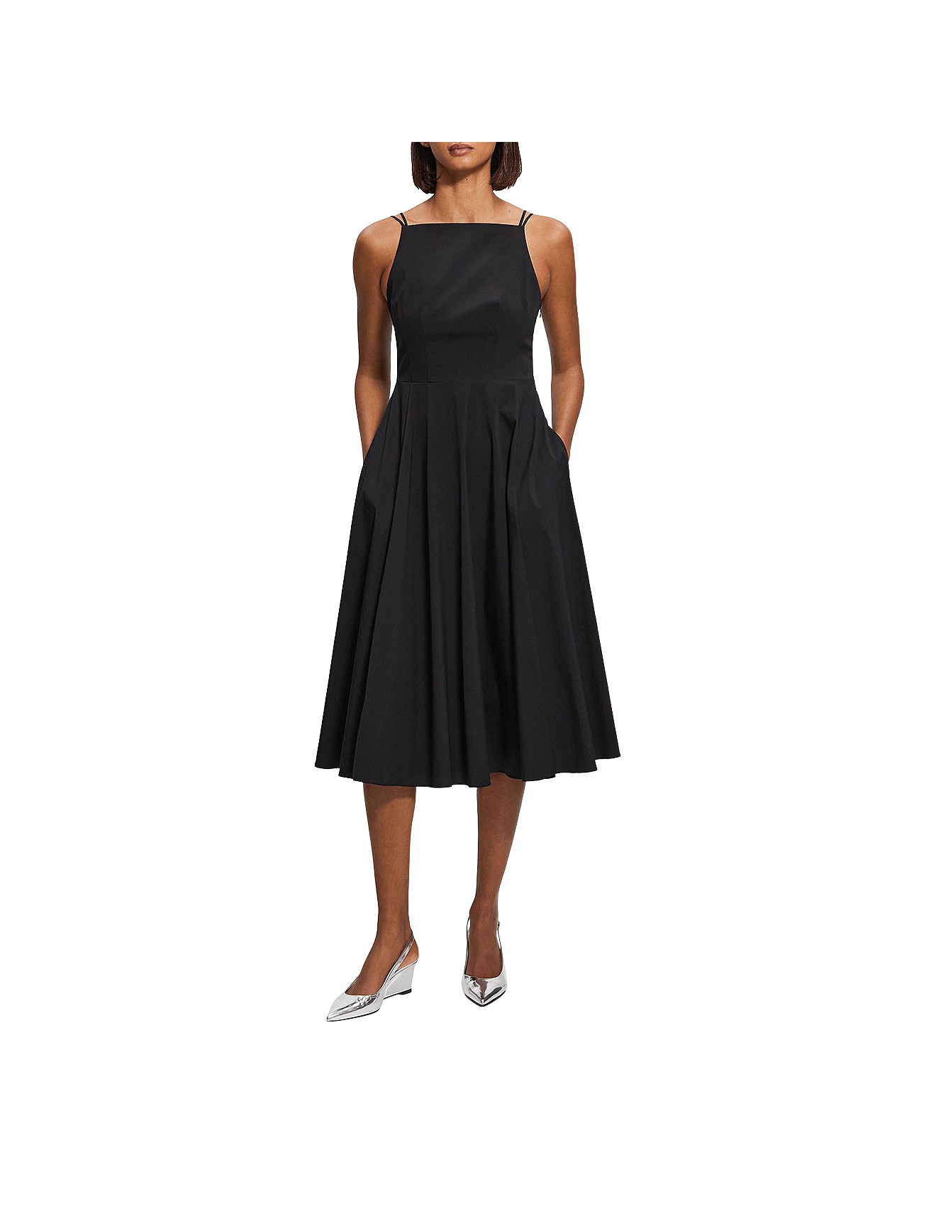 Theory Square Neck Volume Dress | David Jones